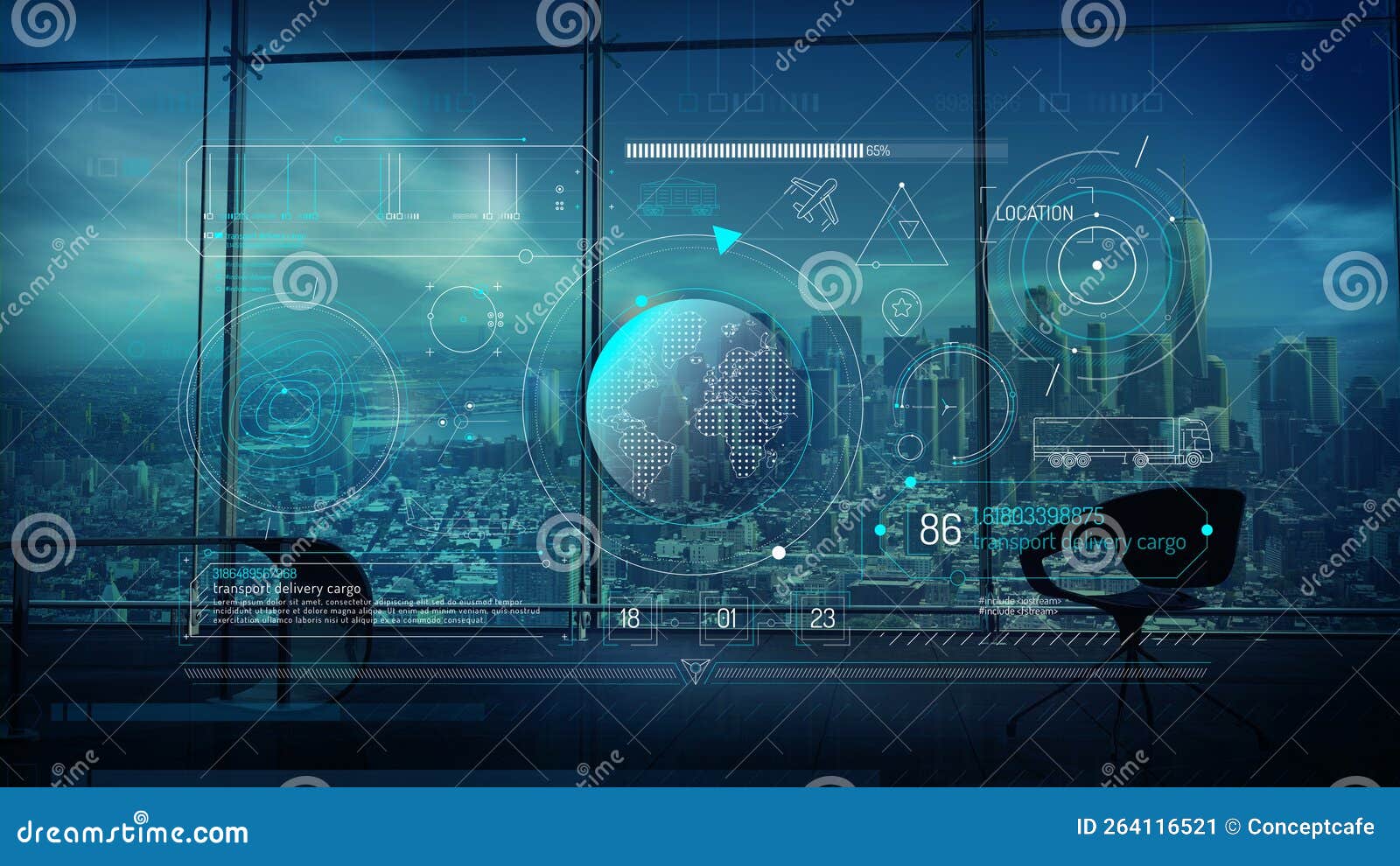 Infographics of Freight Transport and Cargo Delivery. Stock ...
