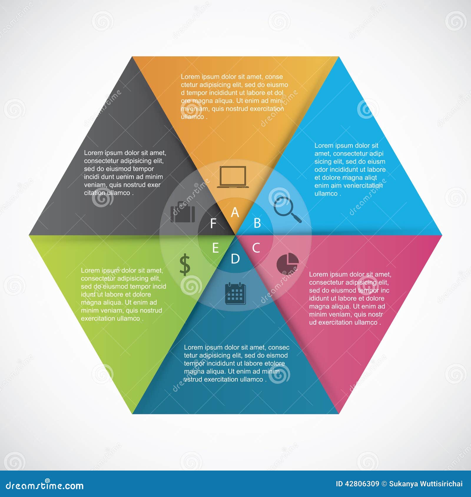 Infographics hexagon paper stock vector. Illustration of design - 42806309