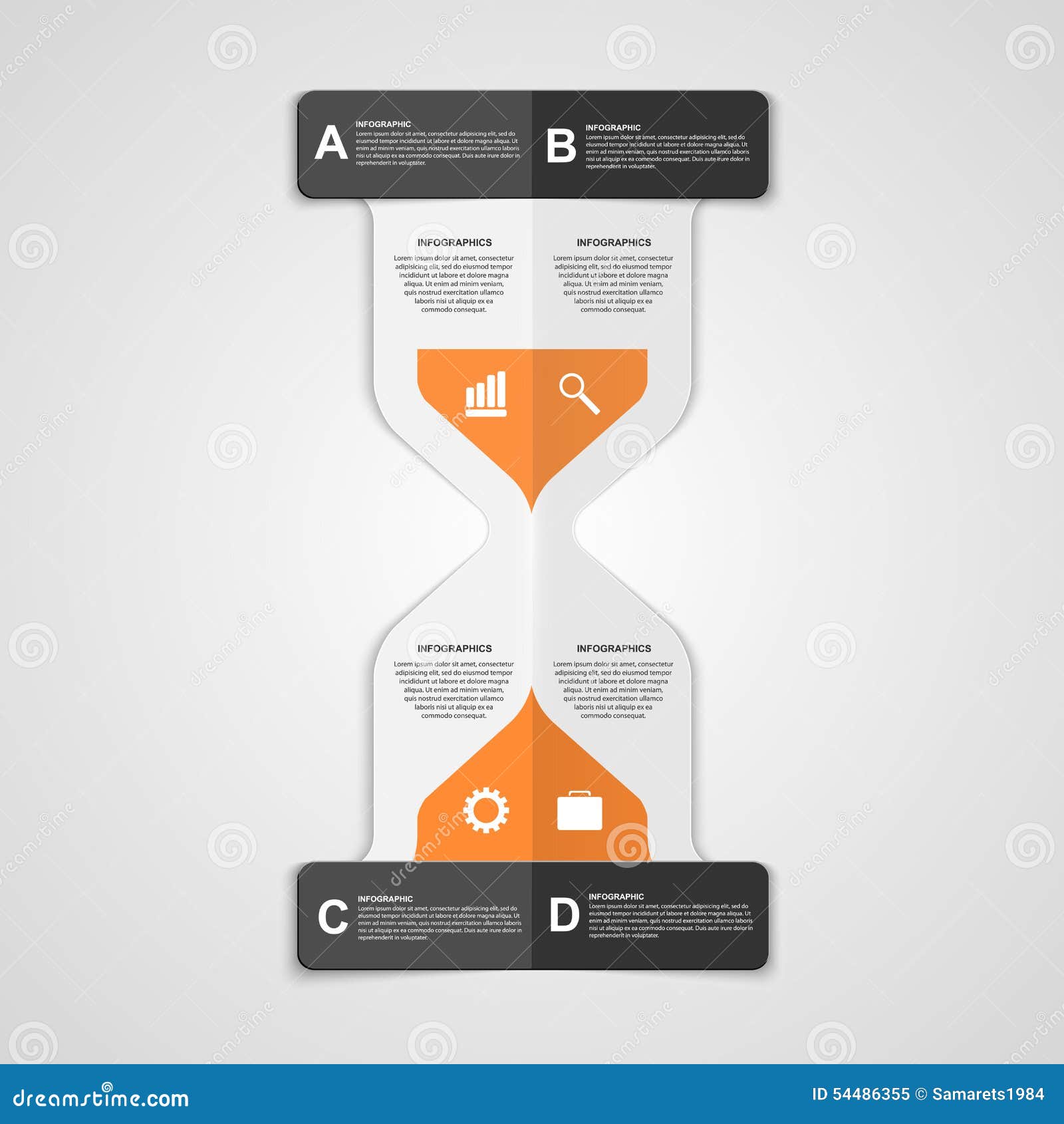 Infographics Hourglass Design Paper Style Concept. Stock Vector ...