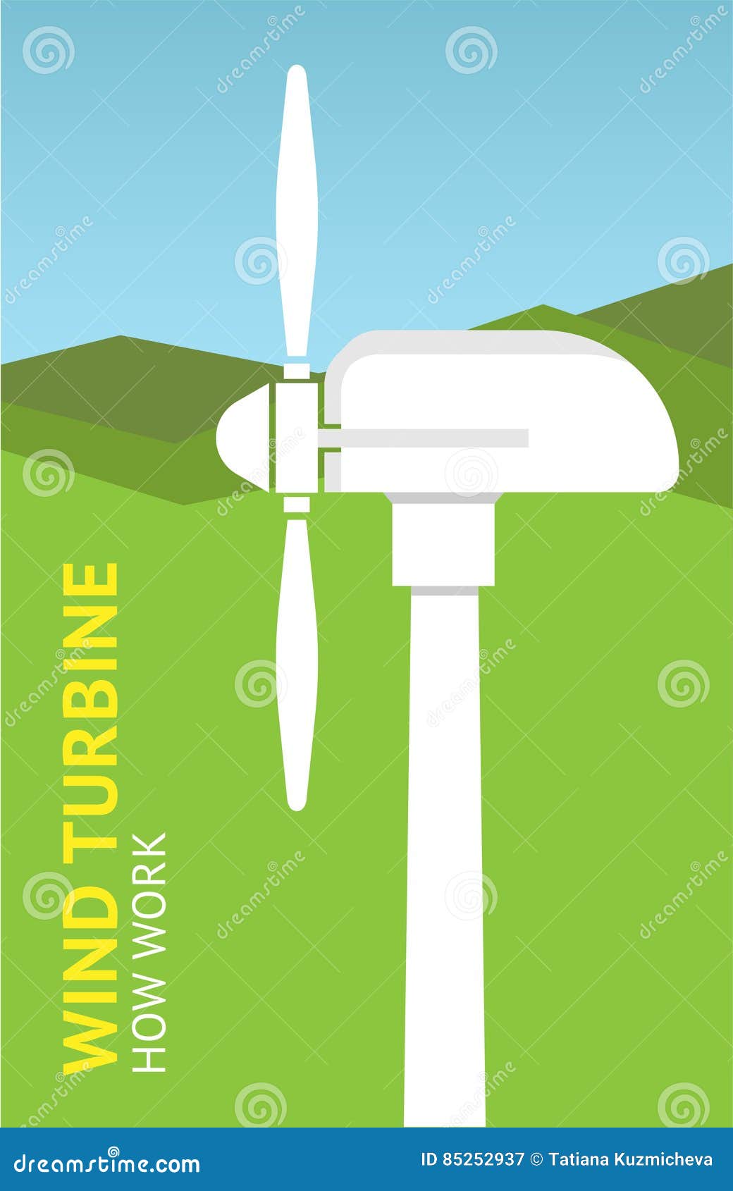 Infographics - How Work a Wind Turbine. Vector Stock Vector ...