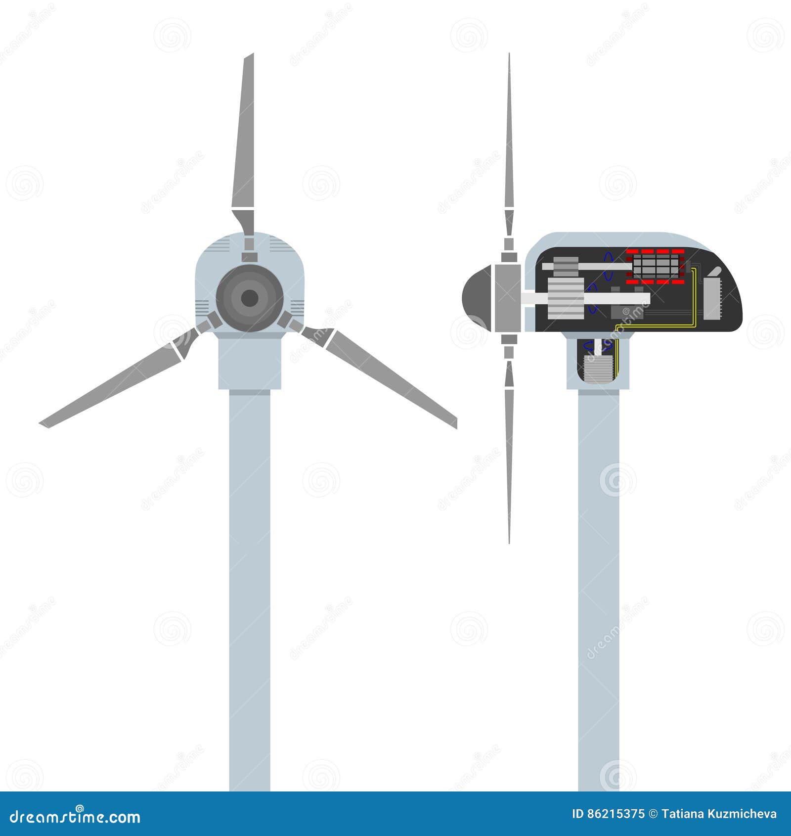Infographics - How Work a Wind Turbine. Vector Stock Vector ...