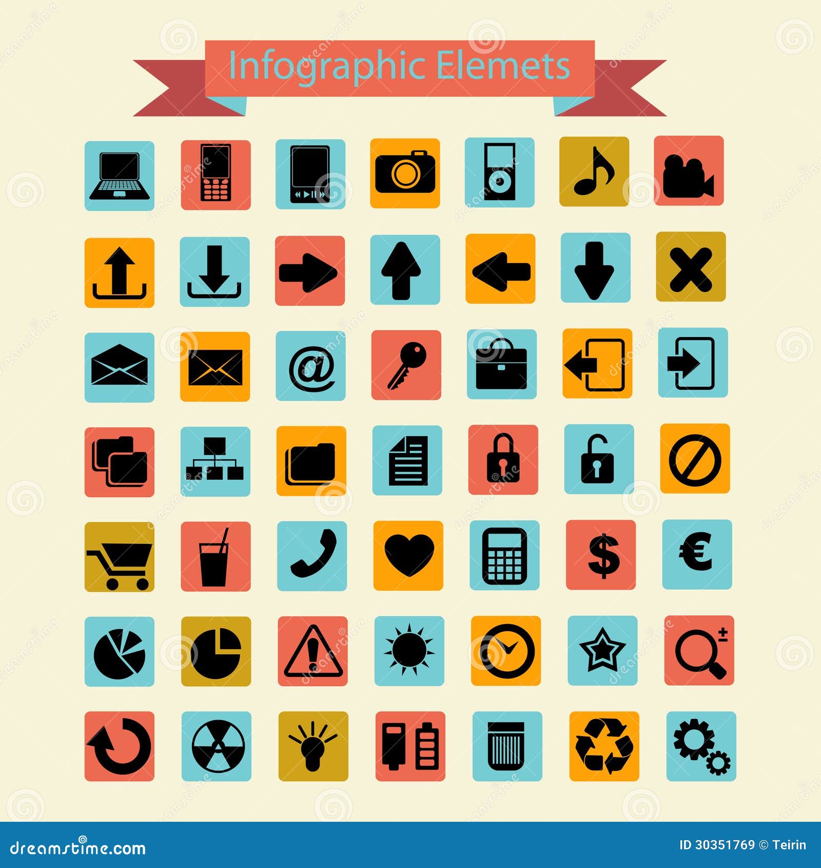 Infographics Icons Collection Stock Vector - Illustration of growth ...