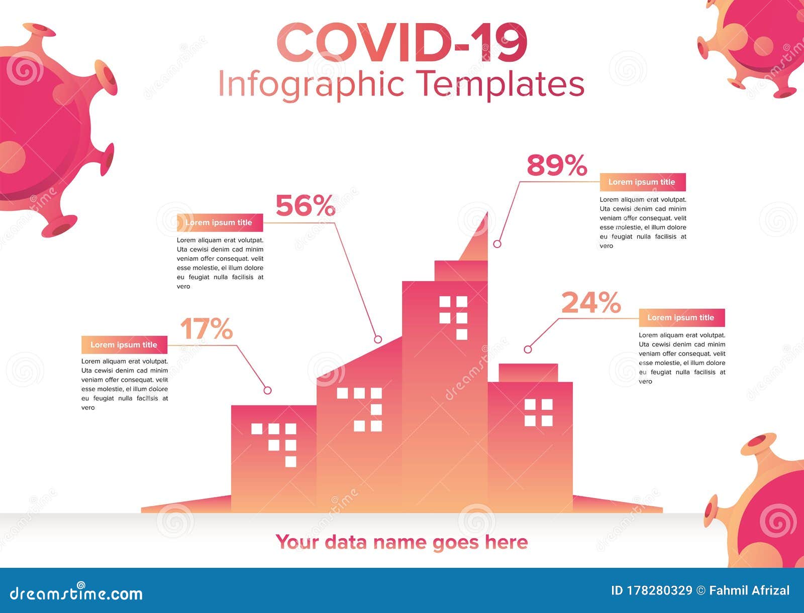 Infographics of Illustration Coronavirus in Red Vector V3 Stock Vector ...
