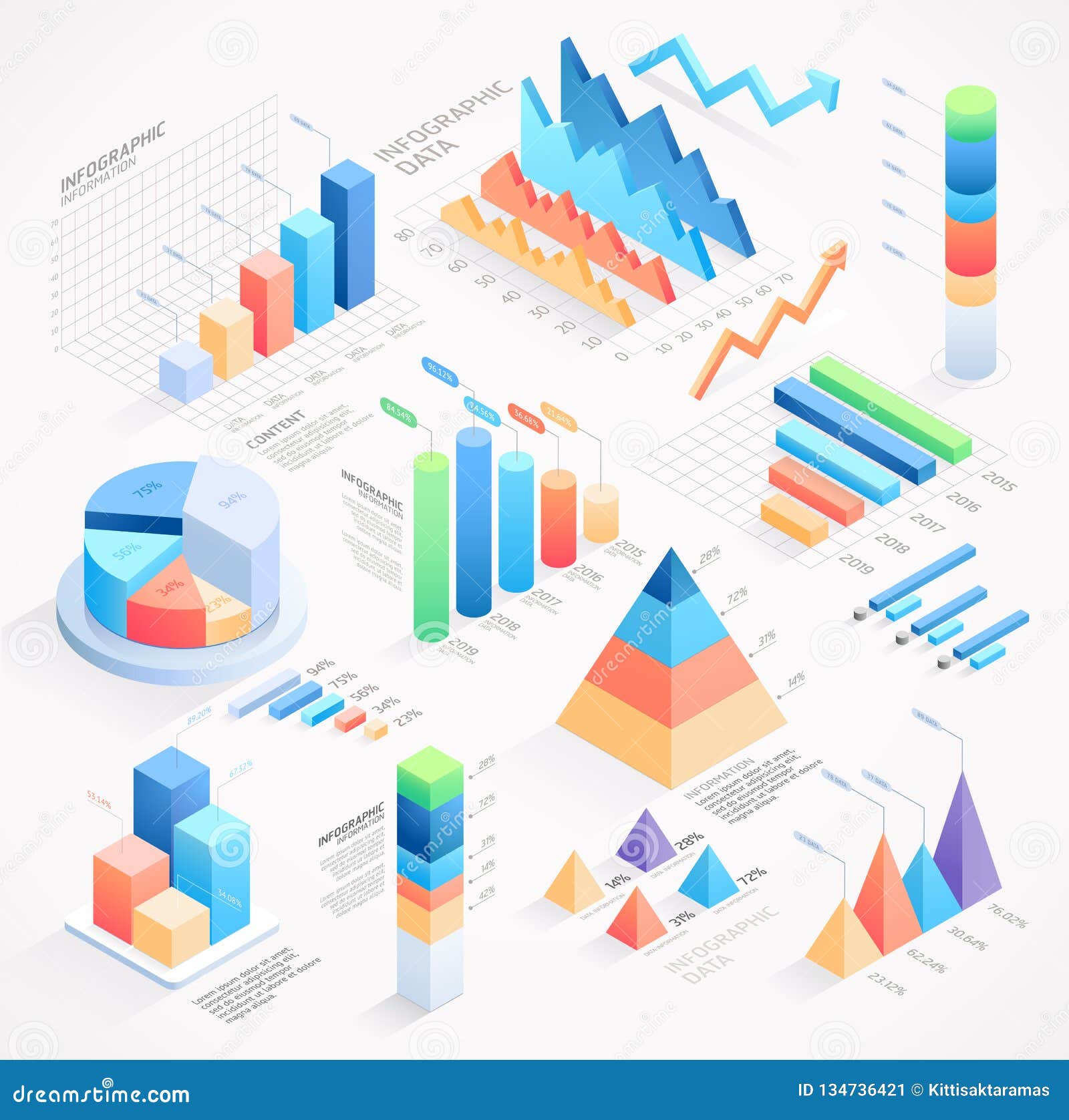 Infographics Isometric Elements Vector Stock Vector - Illustration of ...
