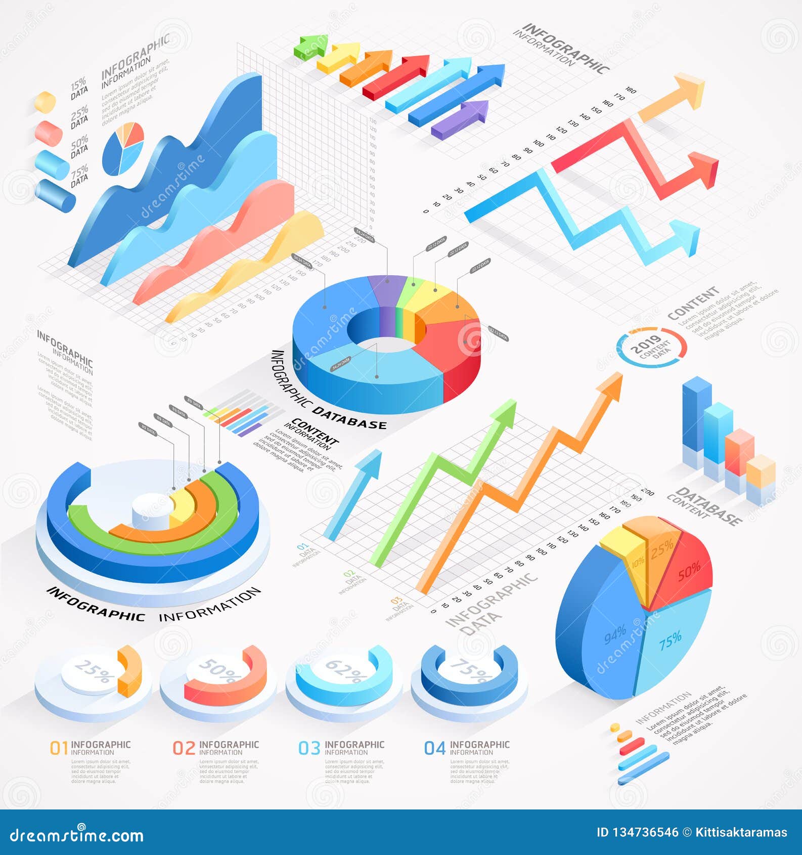 Infographics Isometric Elements Vector Illustrations Stock Vector ...
