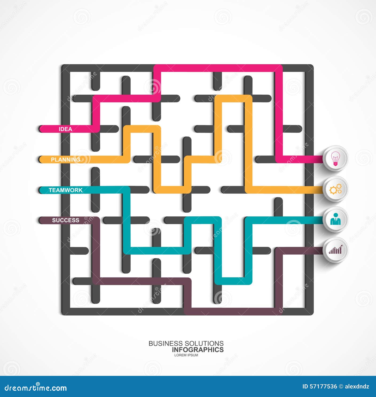 Infographics Labyrinth Business Solutions Stock Vector - Illustration ...