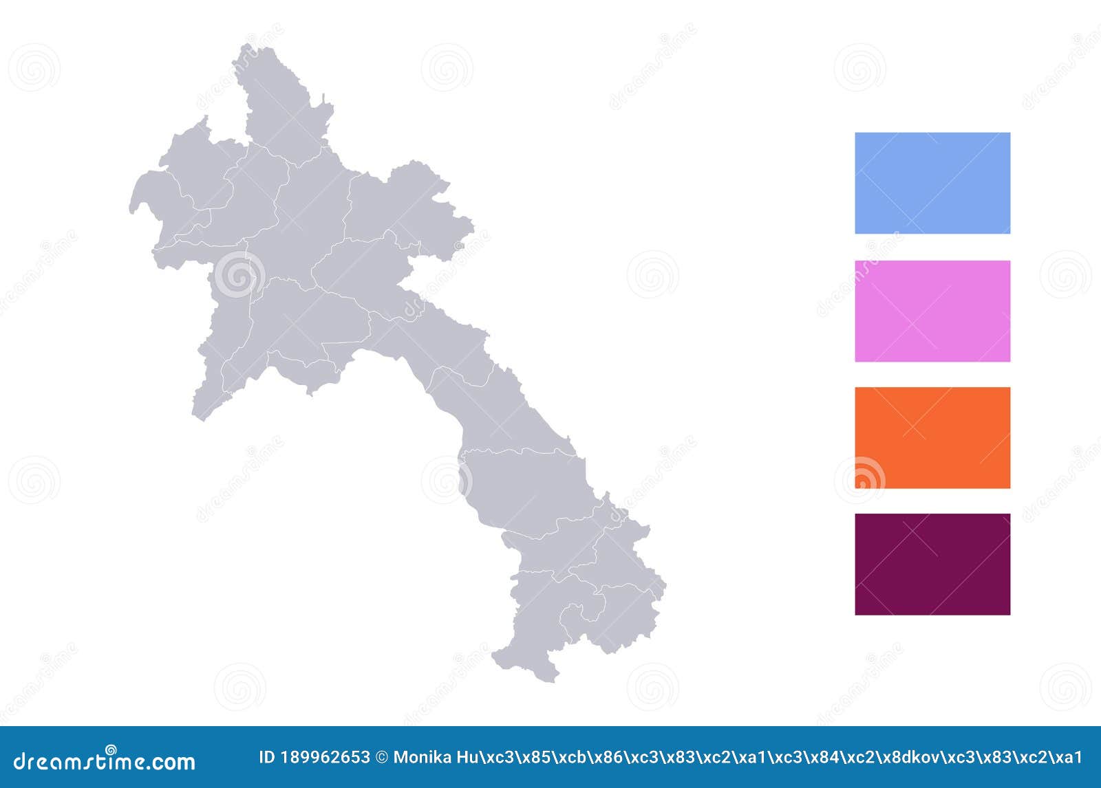 Blank Map Laos. High Quality Map Laos With Provinces On Transparent ...