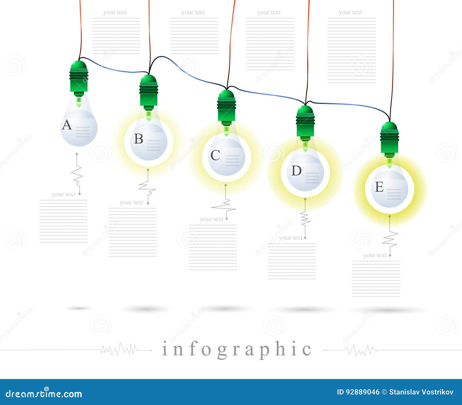 Infographics of a Light Bulb Stock Vector - Illustration of projects ...