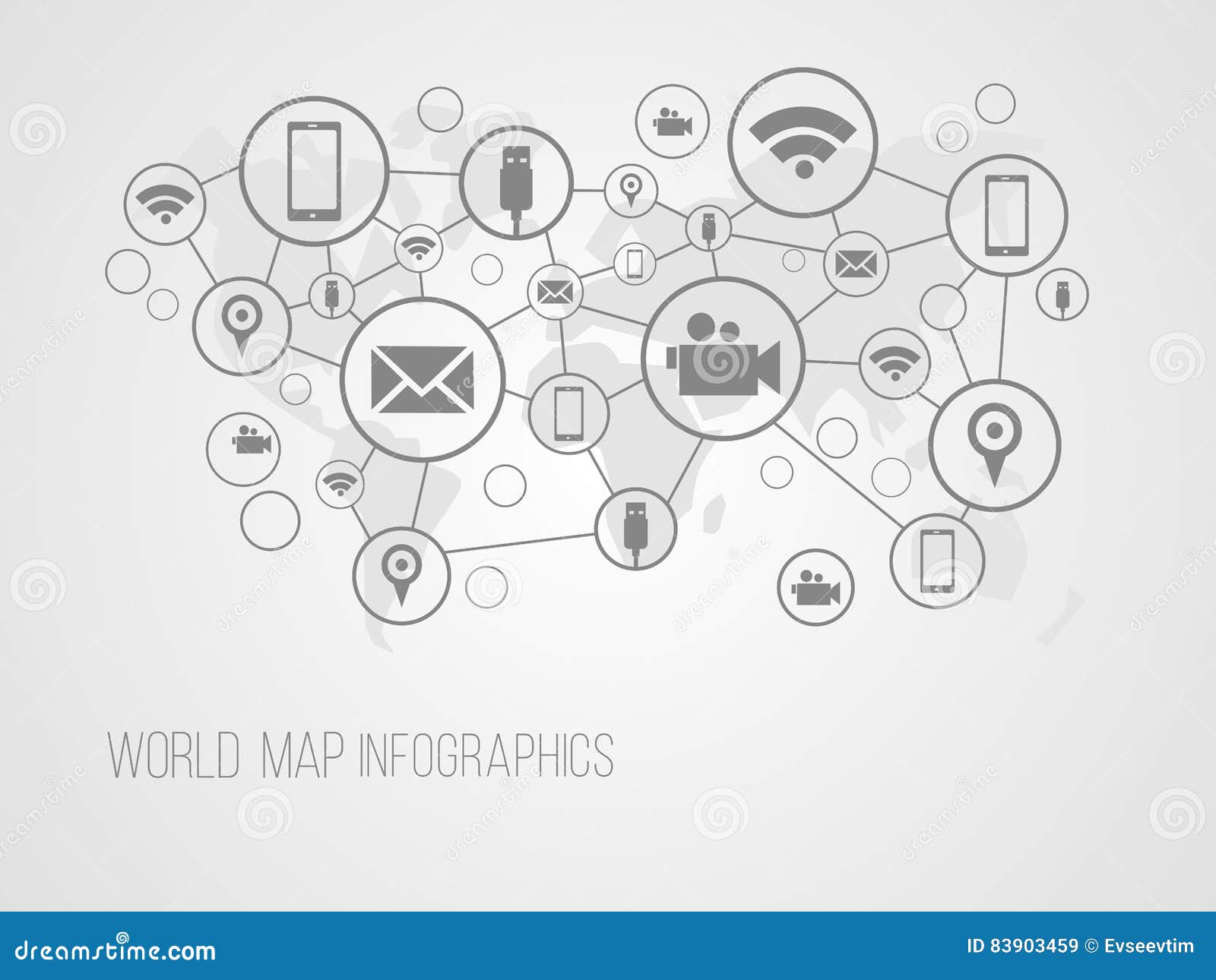 Infographics Map with Symbols Stock Vector - Illustration of ...