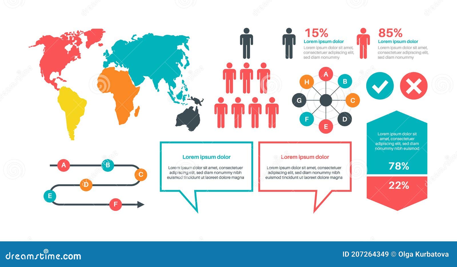 Infographics Marketing Statistic. Financial Diagram, Word Map, Analysis ...