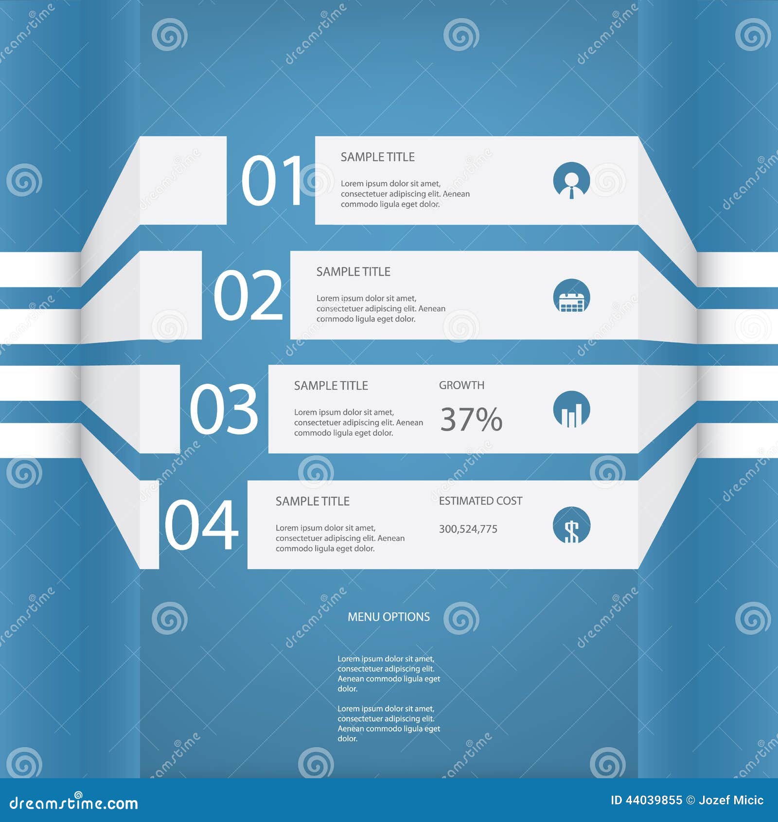 Infographics Menu Vector Design with Four Options Stock Vector ...