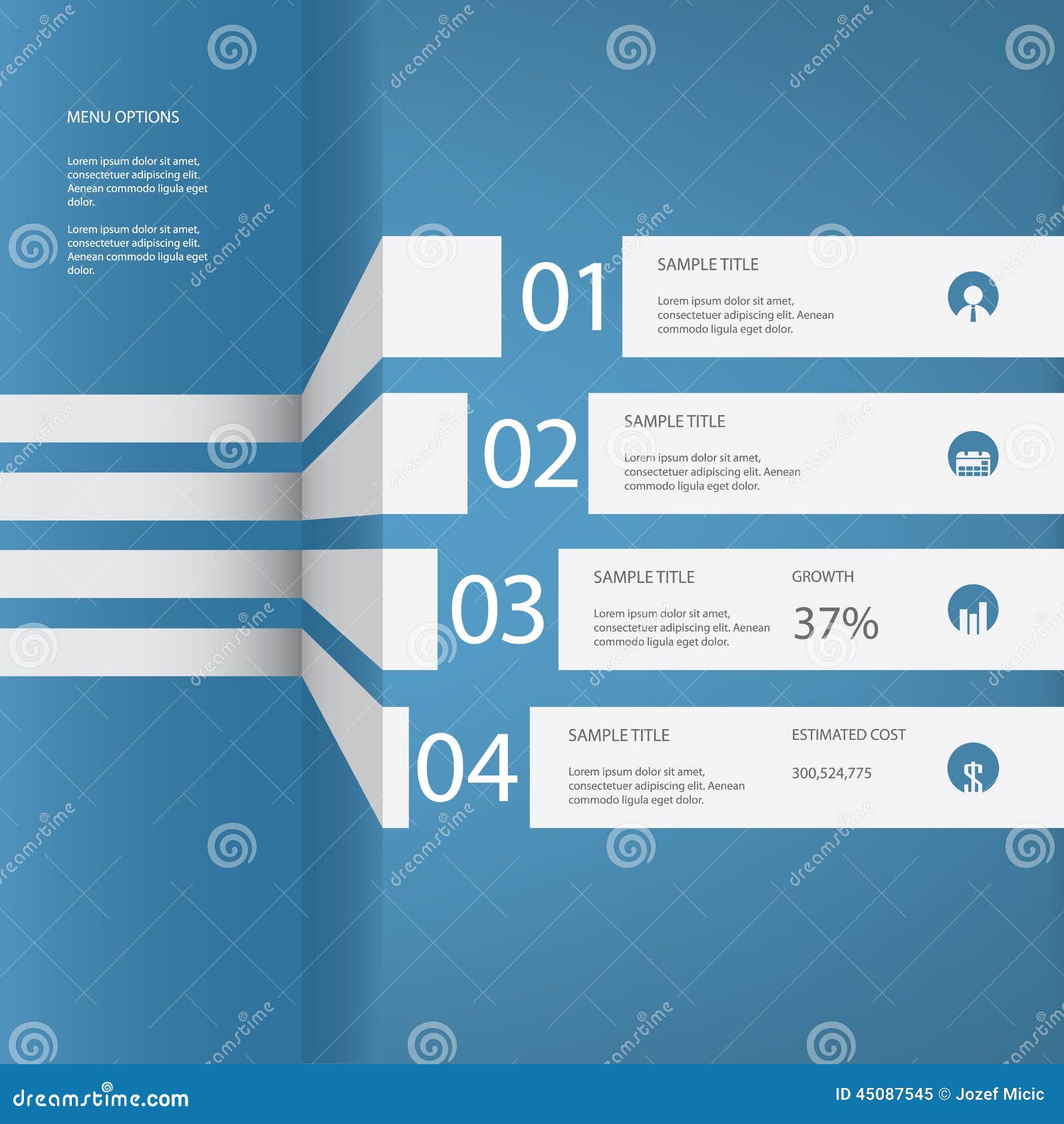 Infographics Menu With Graphs, Pie Chart. Vintage Vector Illustration ...