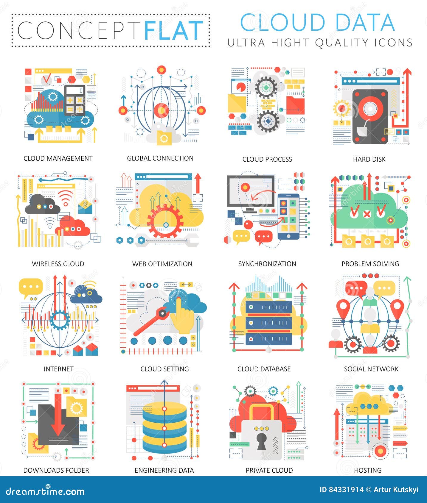 Infographics Mini Concept Future Technology Icons For Web. Vector ...