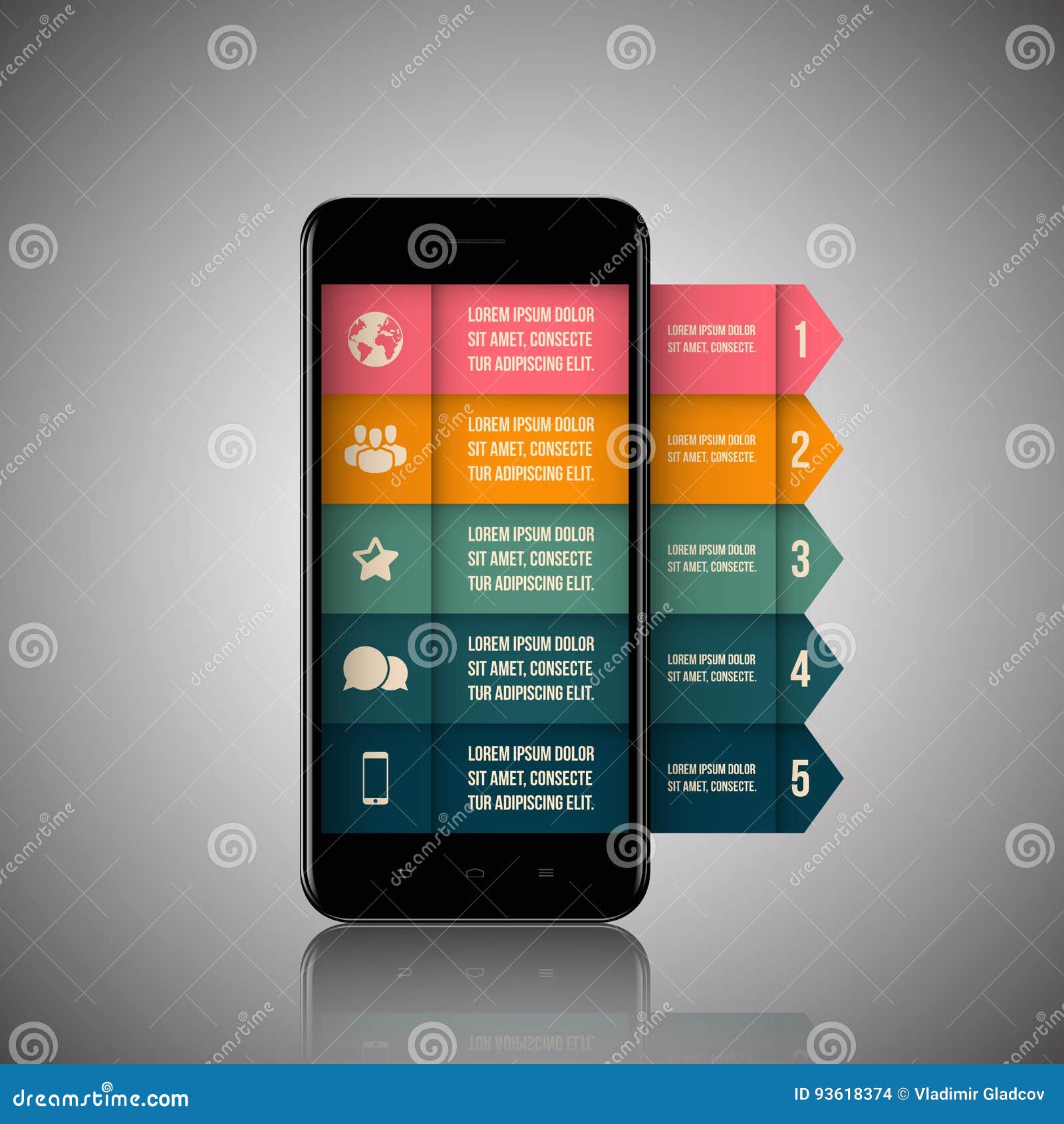 Infographics Mobile Phone Data Stock Vector - Illustration of diagram ...