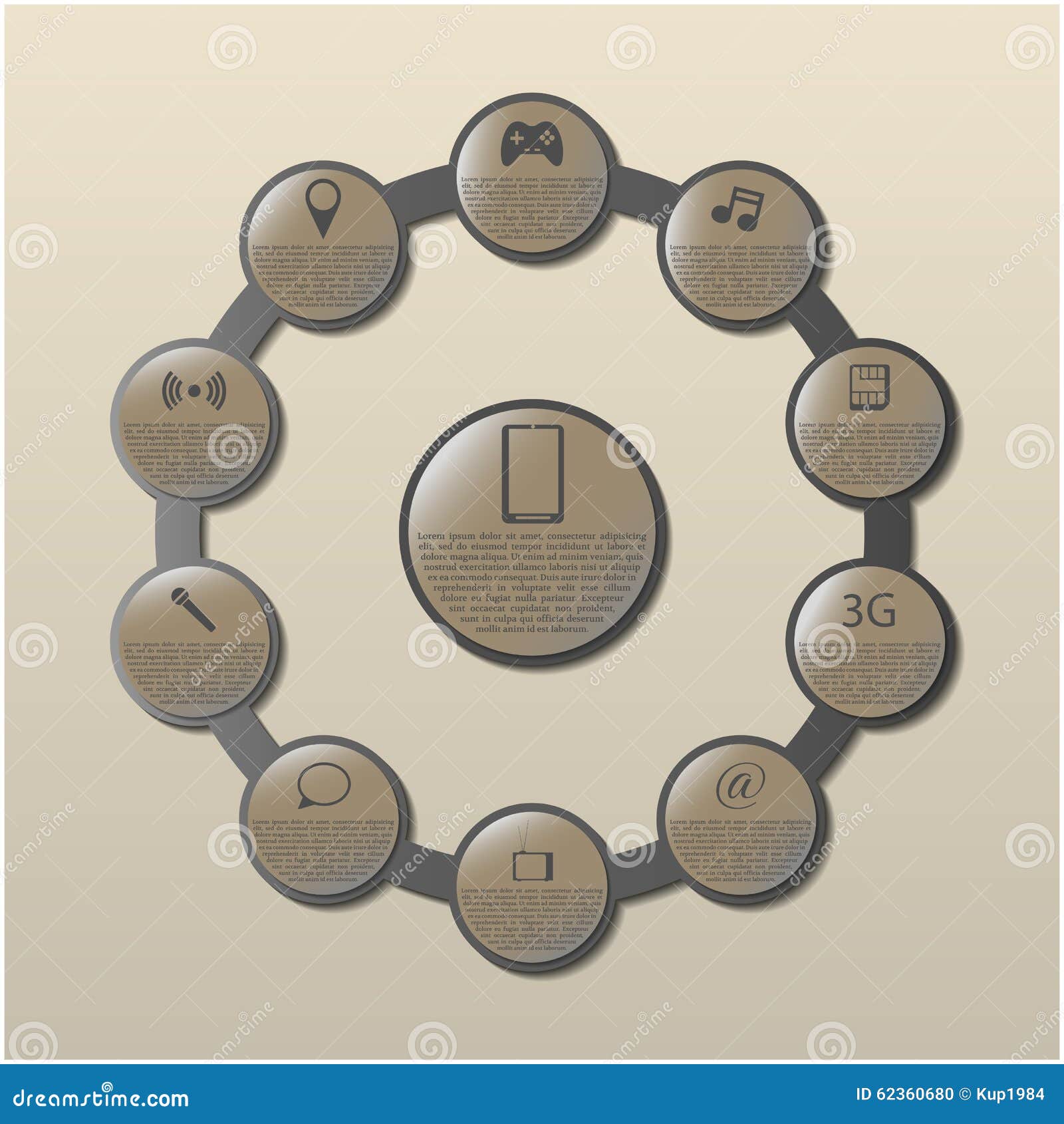 Infographics Mobile Phone, Vector Illustration. Stock Vector ...