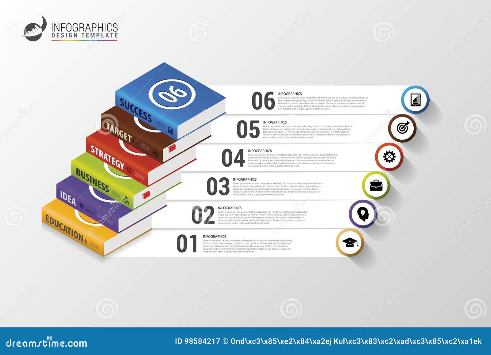 Infographics. Modern Design Template with Books Stock Vector ...