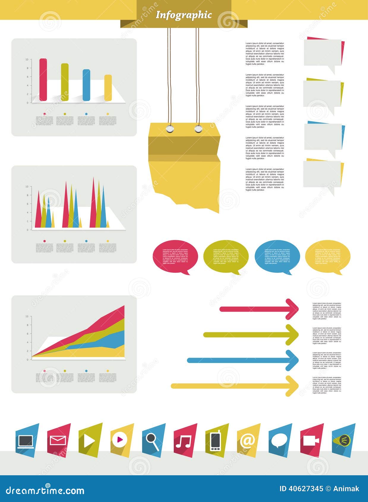 Infographics modern set. stock vector. Illustration of chart - 40627345
