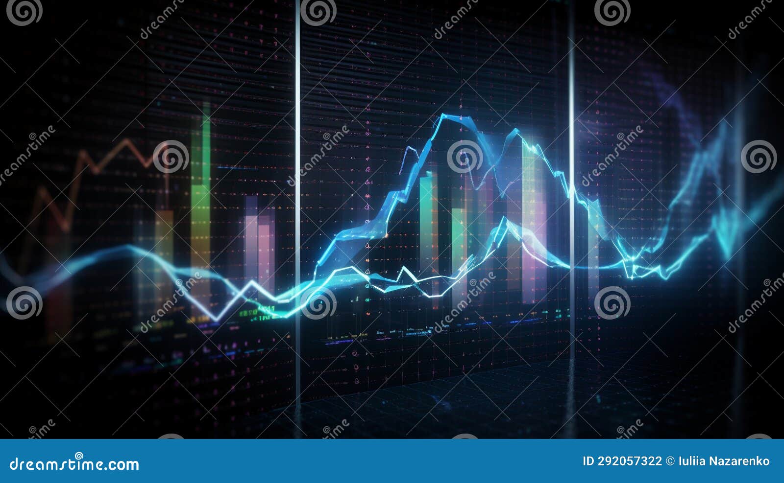 Infographics on the Monitor Screen. AI Generated Stock Photo - Image of ...