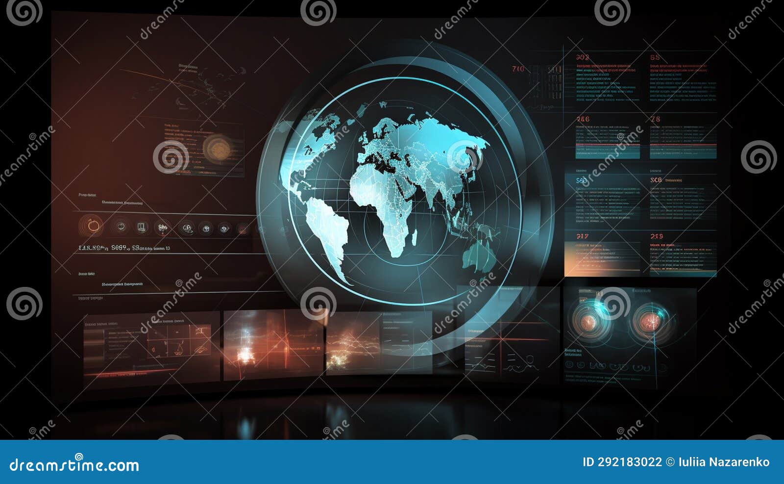 Infographics on the Monitor Screen. AI Generated Stock Photo - Image of ...