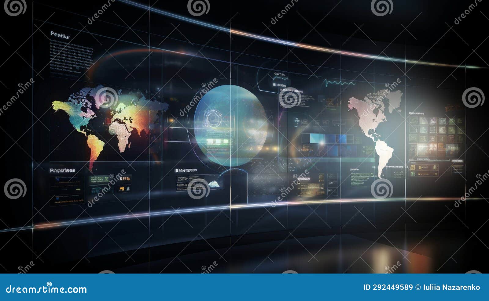 Infographics on the Monitor Screen. AI Generated Stock Image - Image of ...