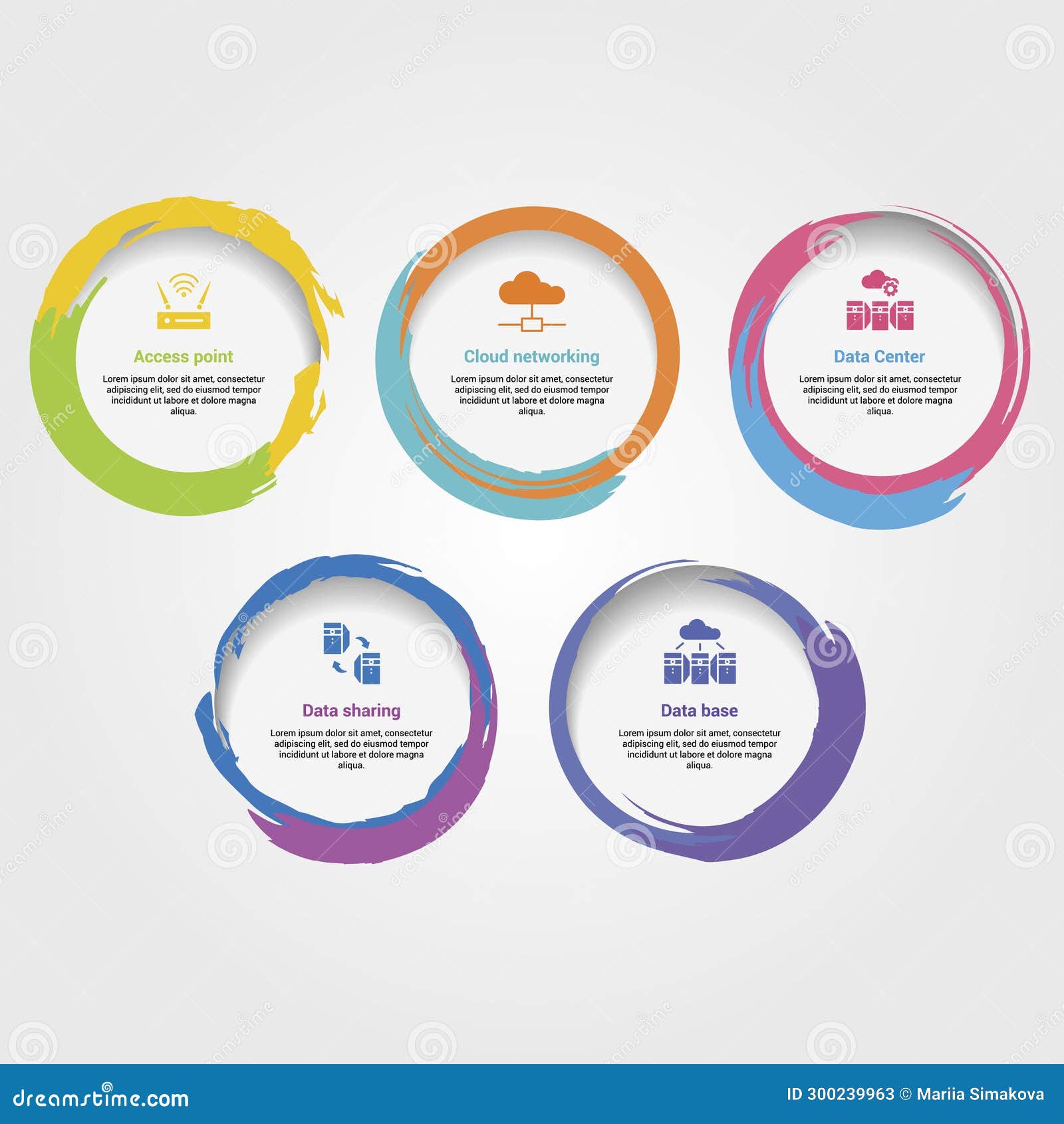 Infographics with Networking Theme Icons, 10 Steps. Such As Access ...