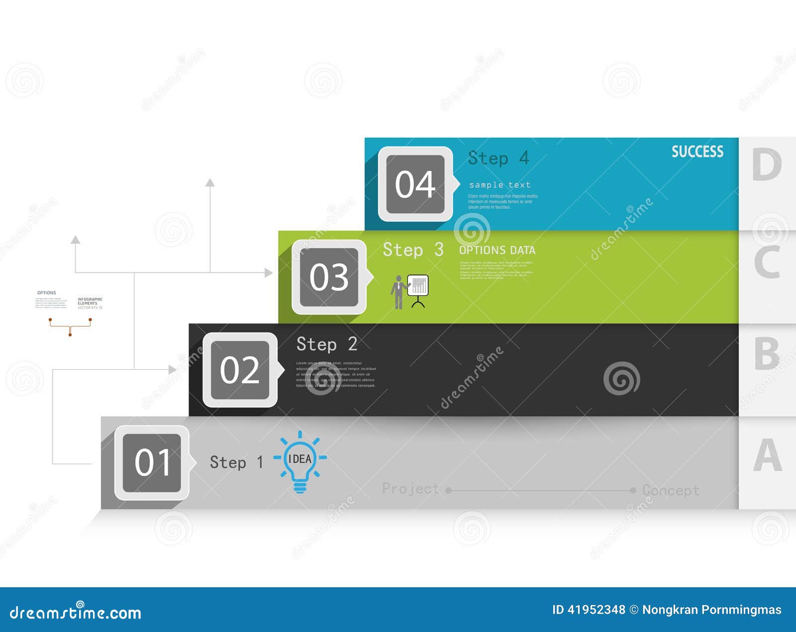 Infographics Numbered Banners Can Be Used for Workflow Layout, Stock ...