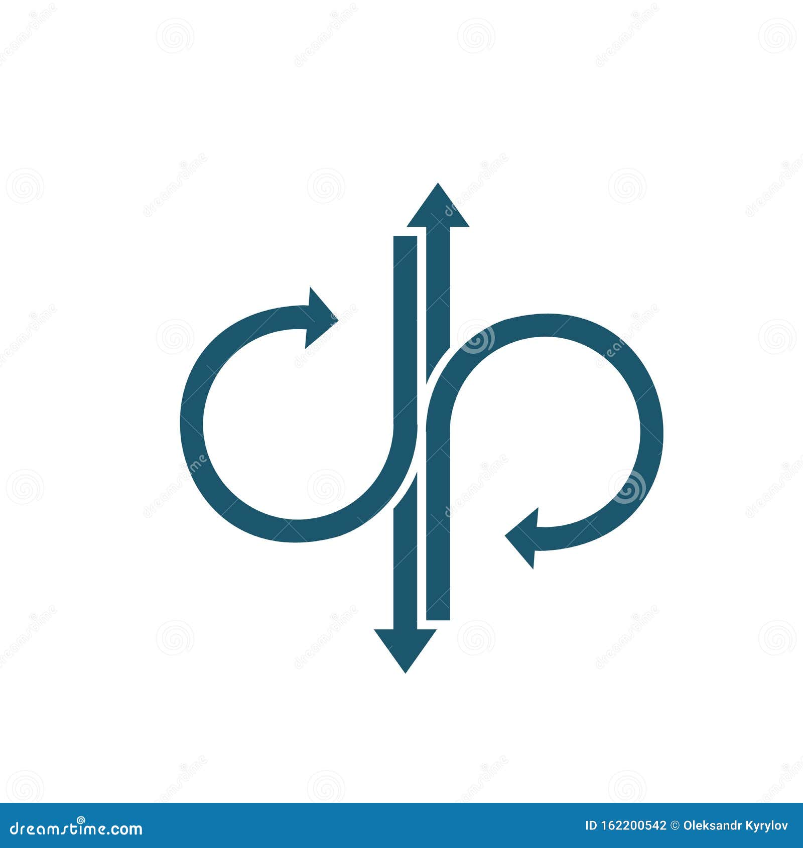 Infographics Opposite Direction or Data Arrows Straight or Forward and ...