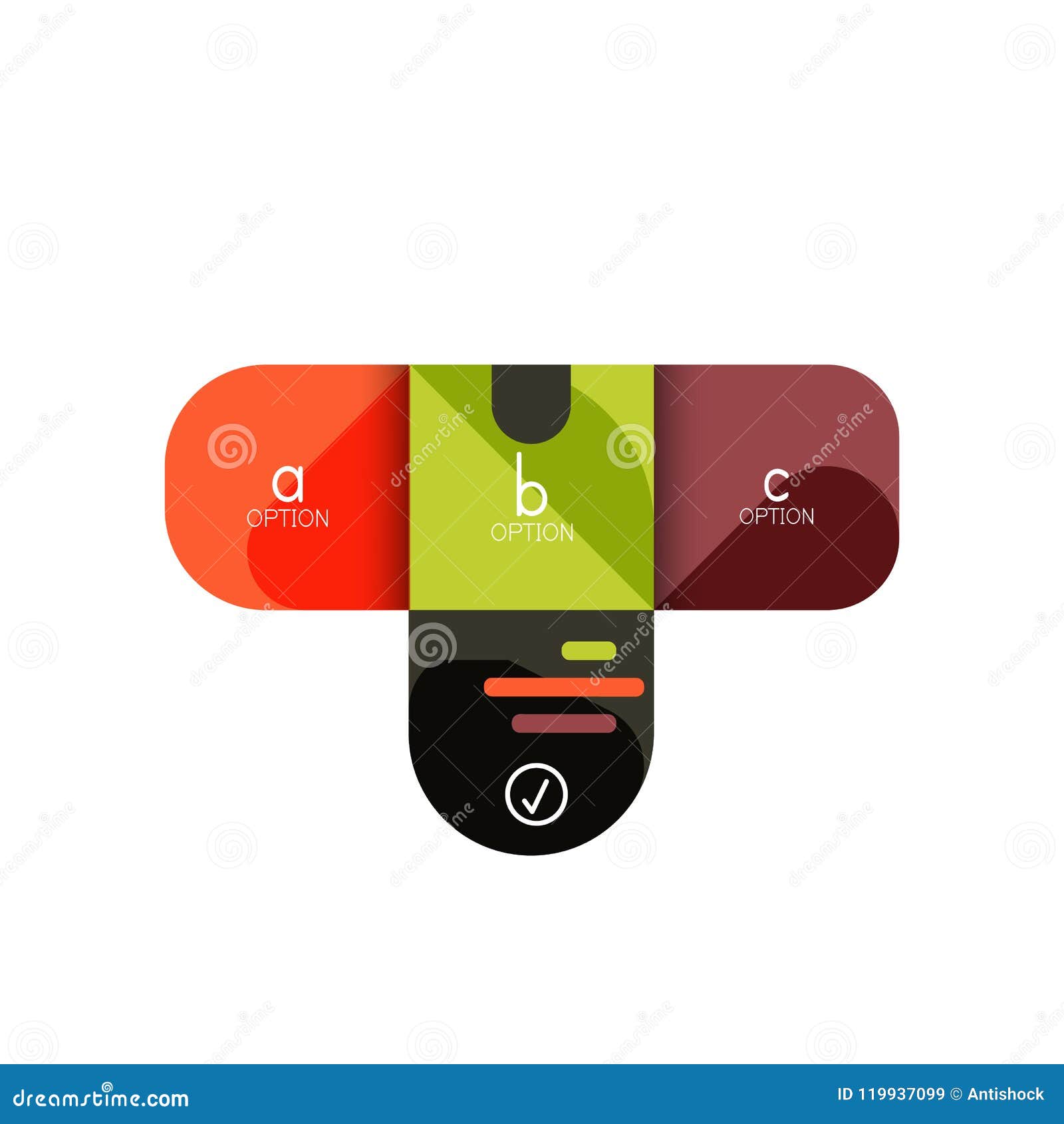 Infographics Option and Step by Step in Rounded Squares, Element of ...