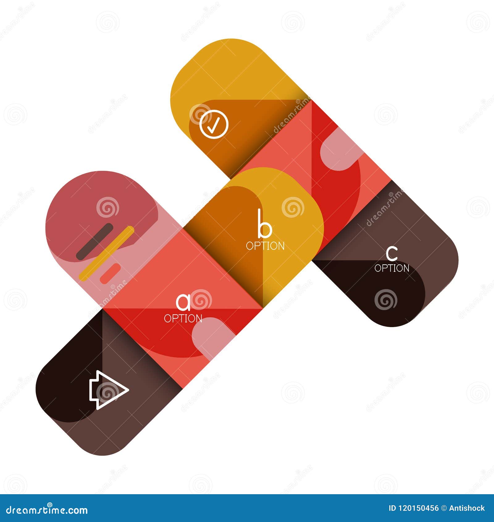 Infographics Option and Step by Step in Rounded Squares, Element of ...