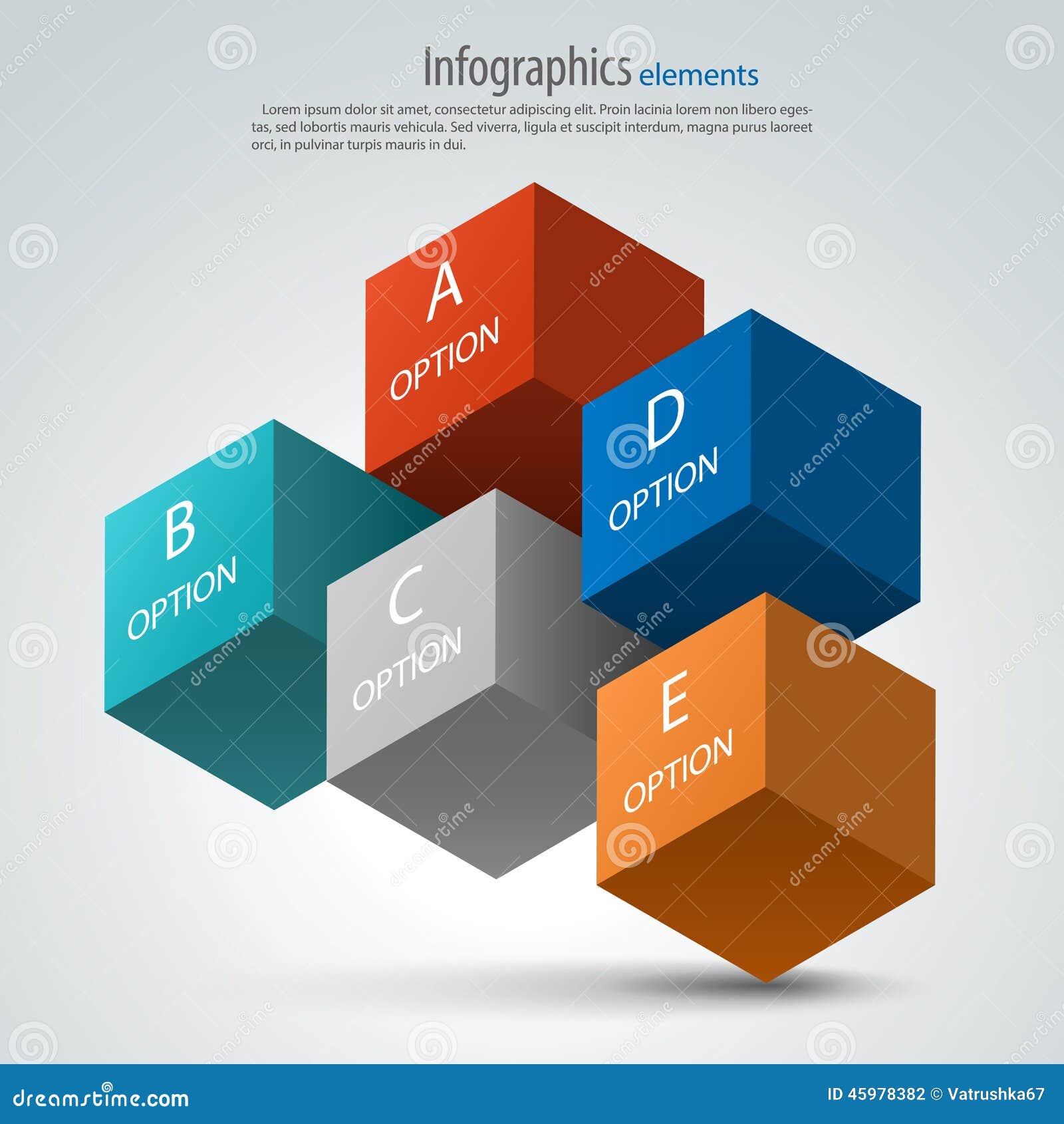 Infographics Options Design Elements. 3d Vector Cubes. Stock Vector ...