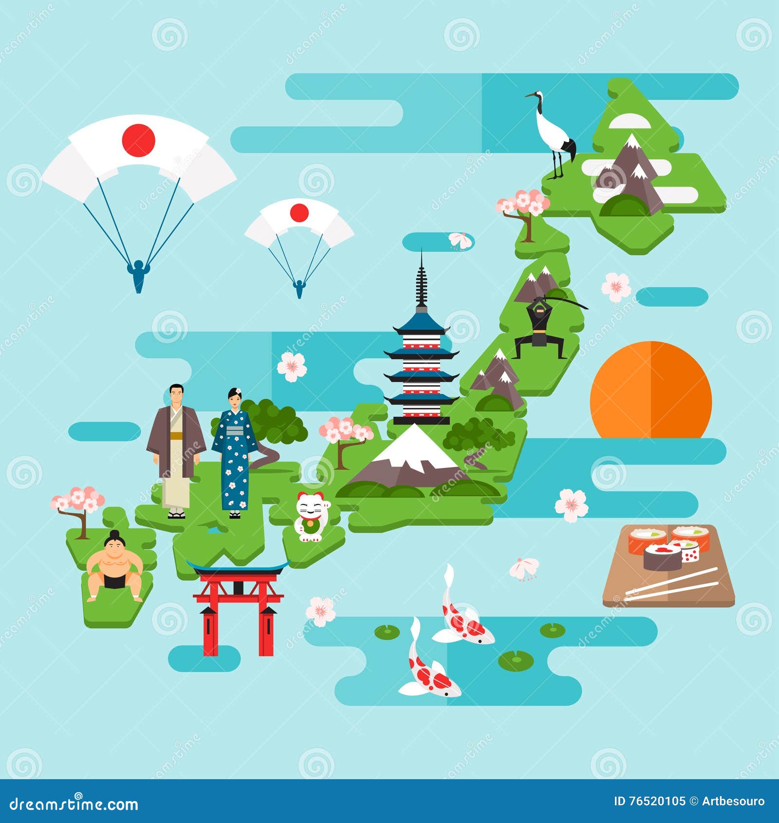 Infographics Over Japan Vector Illustratie Vector Illustratie ...
