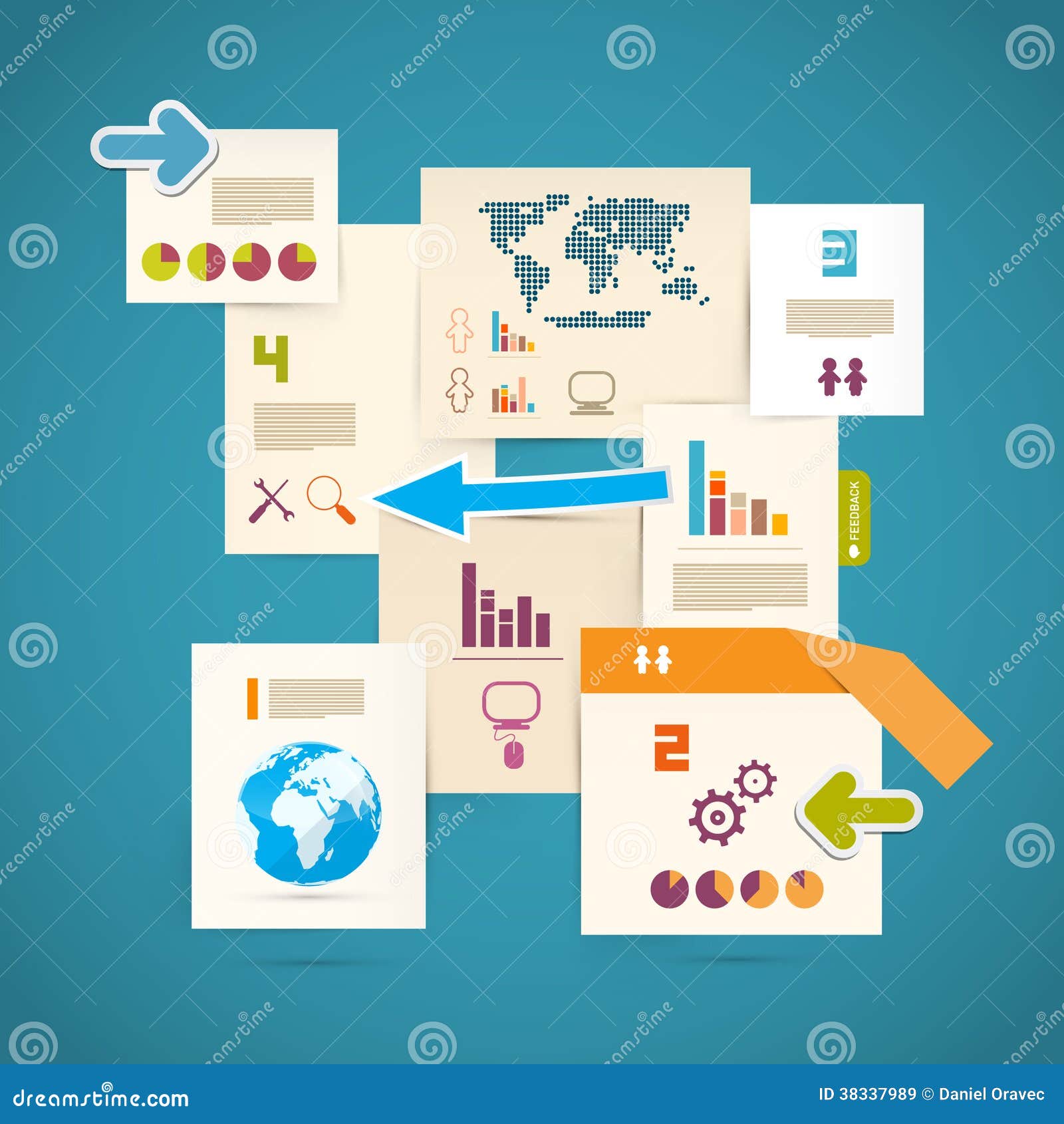 Infographics Paper Template Stock Vector - Illustration of element ...