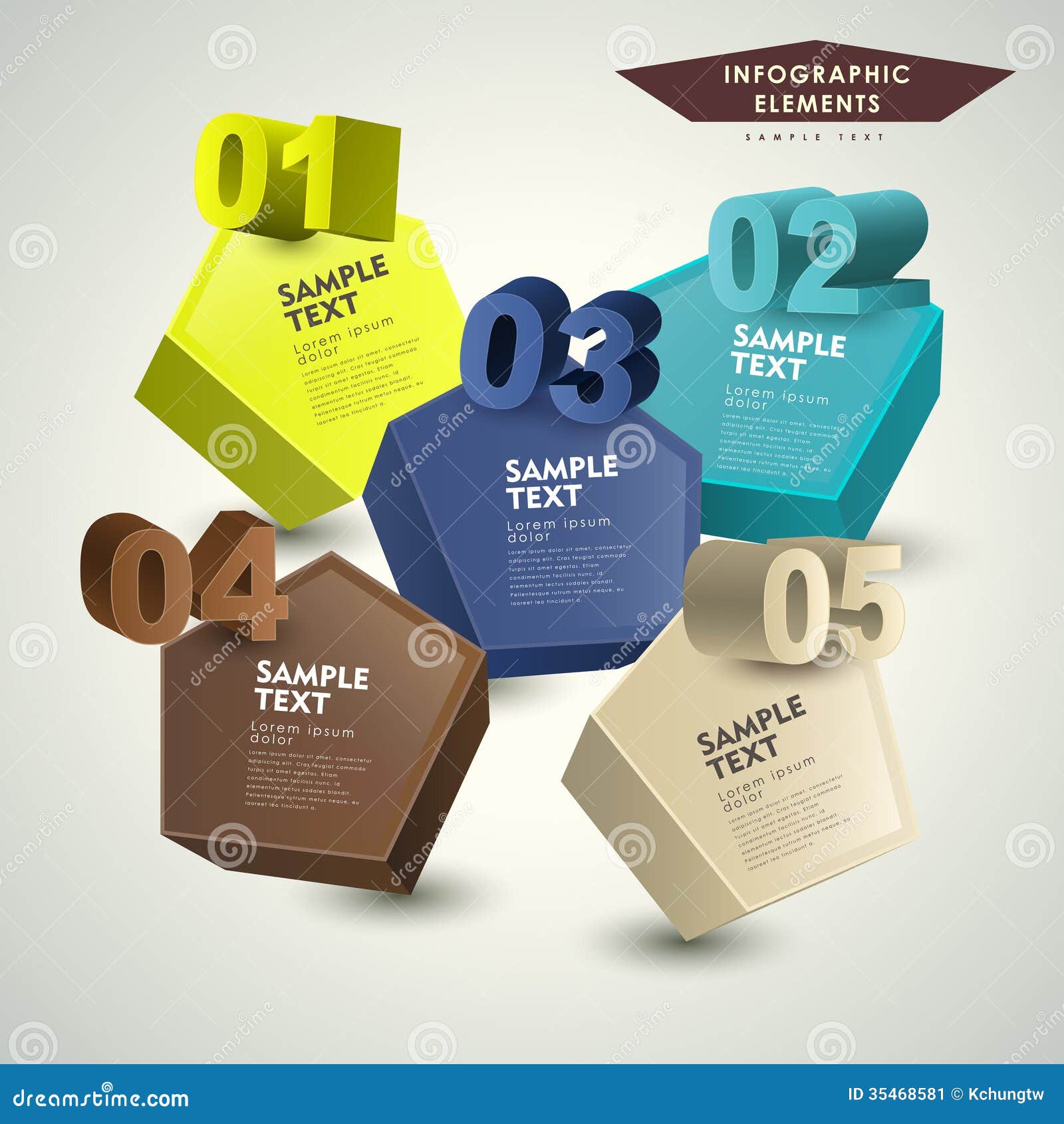 Infographics Pentagonal Abstracto De La Prisma 3d Ilustración del ...