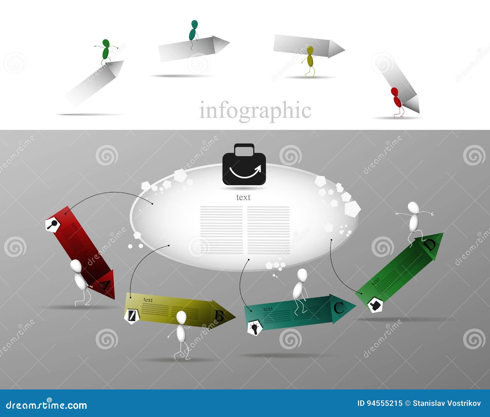 Infographics, People with Arrows Stock Vector - Illustration of arrows ...