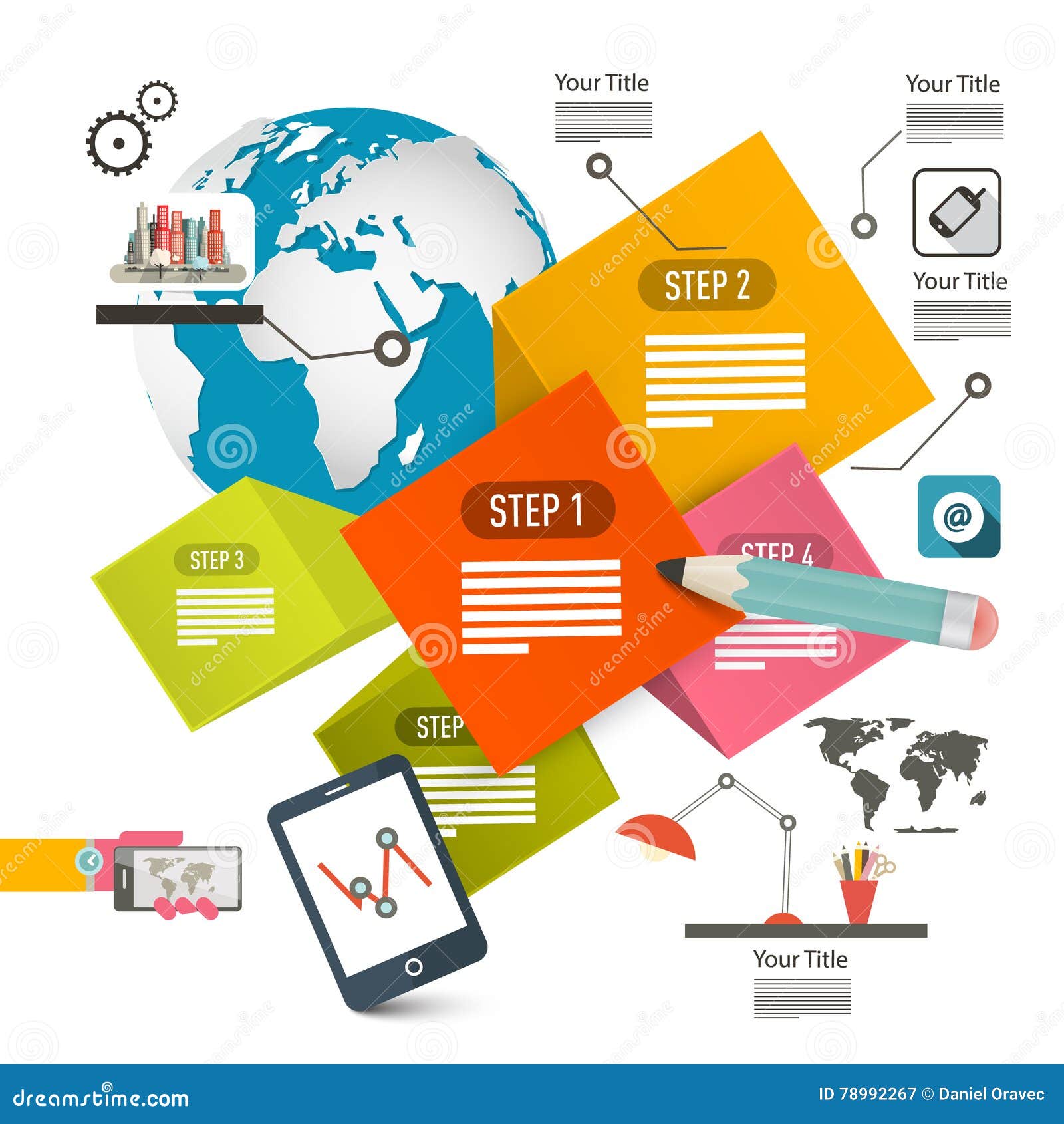 Infographics 3d Perspective Rainbow Transparent Vector Illustration ...