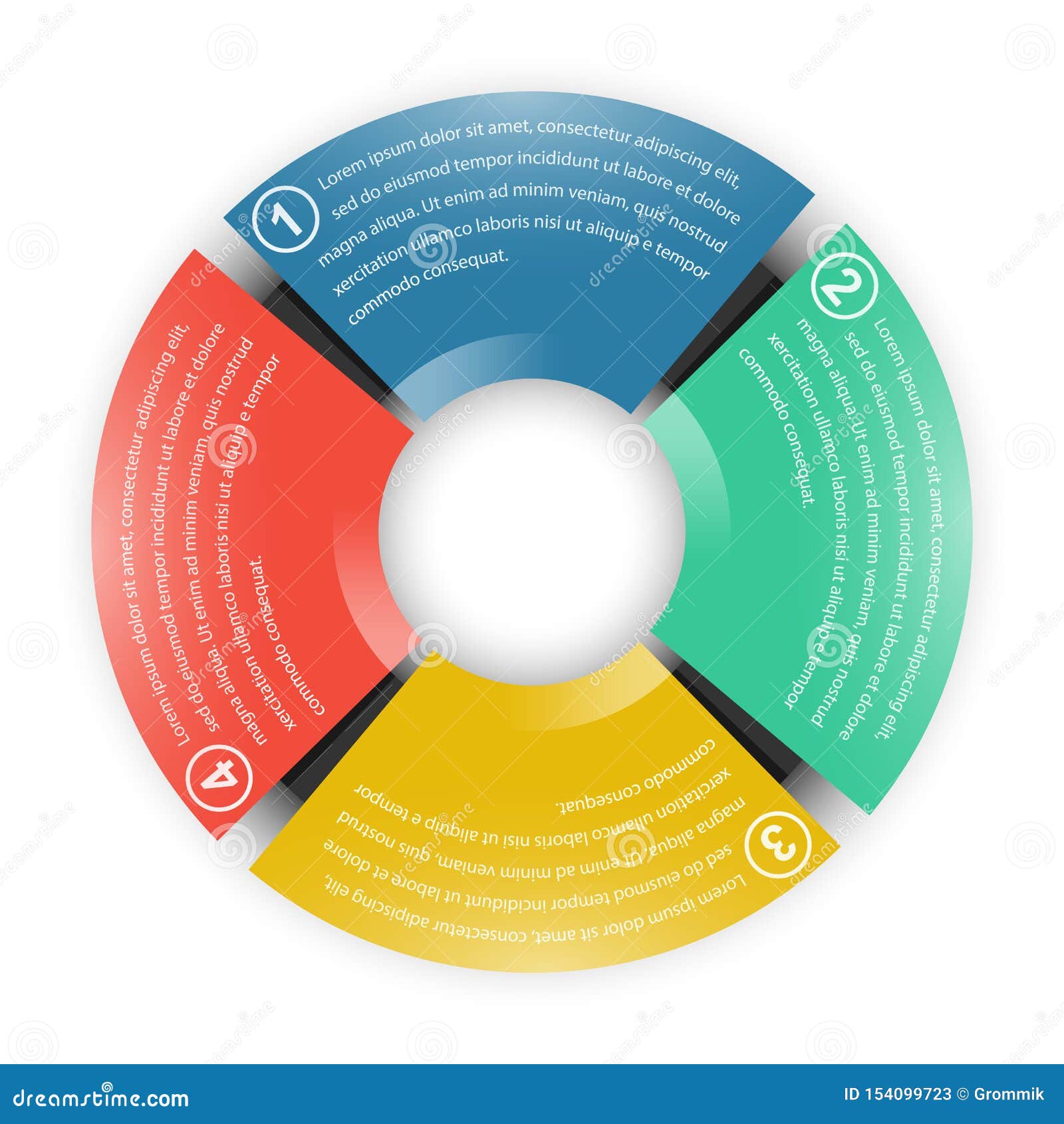 Infographics. a Pie Chart with Four Sectors Stock Vector - Illustration ...