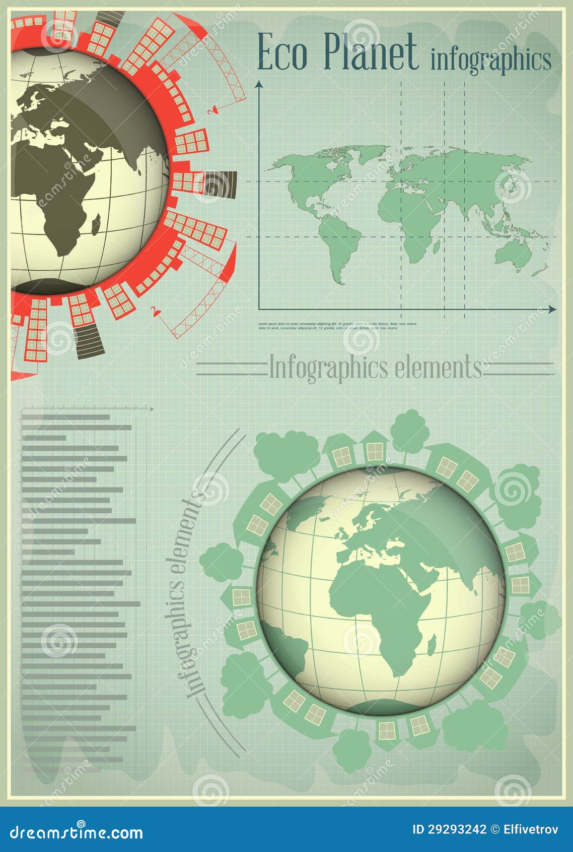 Infographics Planet Earth and Construction Stock Vector - Illustration ...