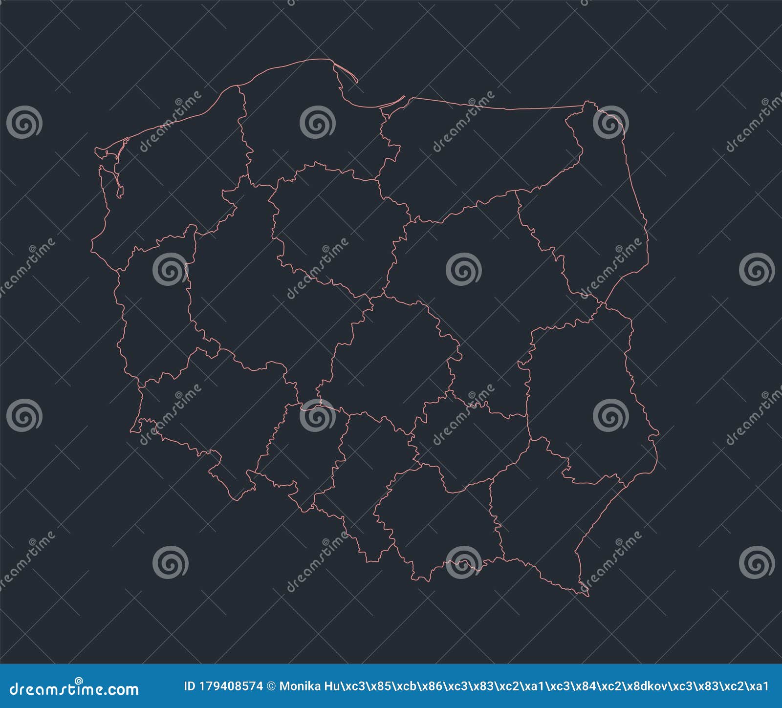 Infographics Poland Map, Flat Design Colors,individual Administrative ...
