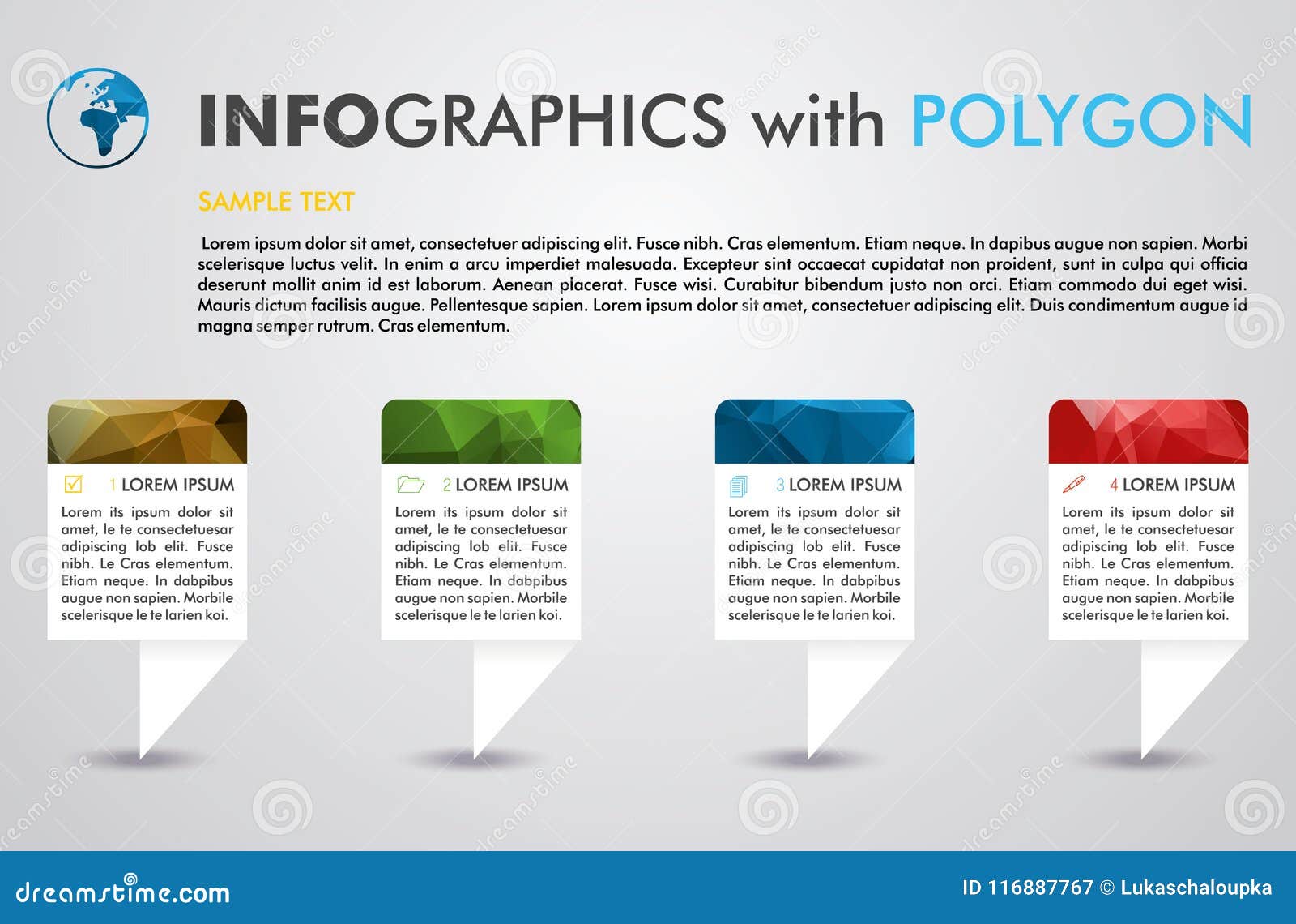 Infographics with Polygon in Square Stock Illustration - Illustration ...