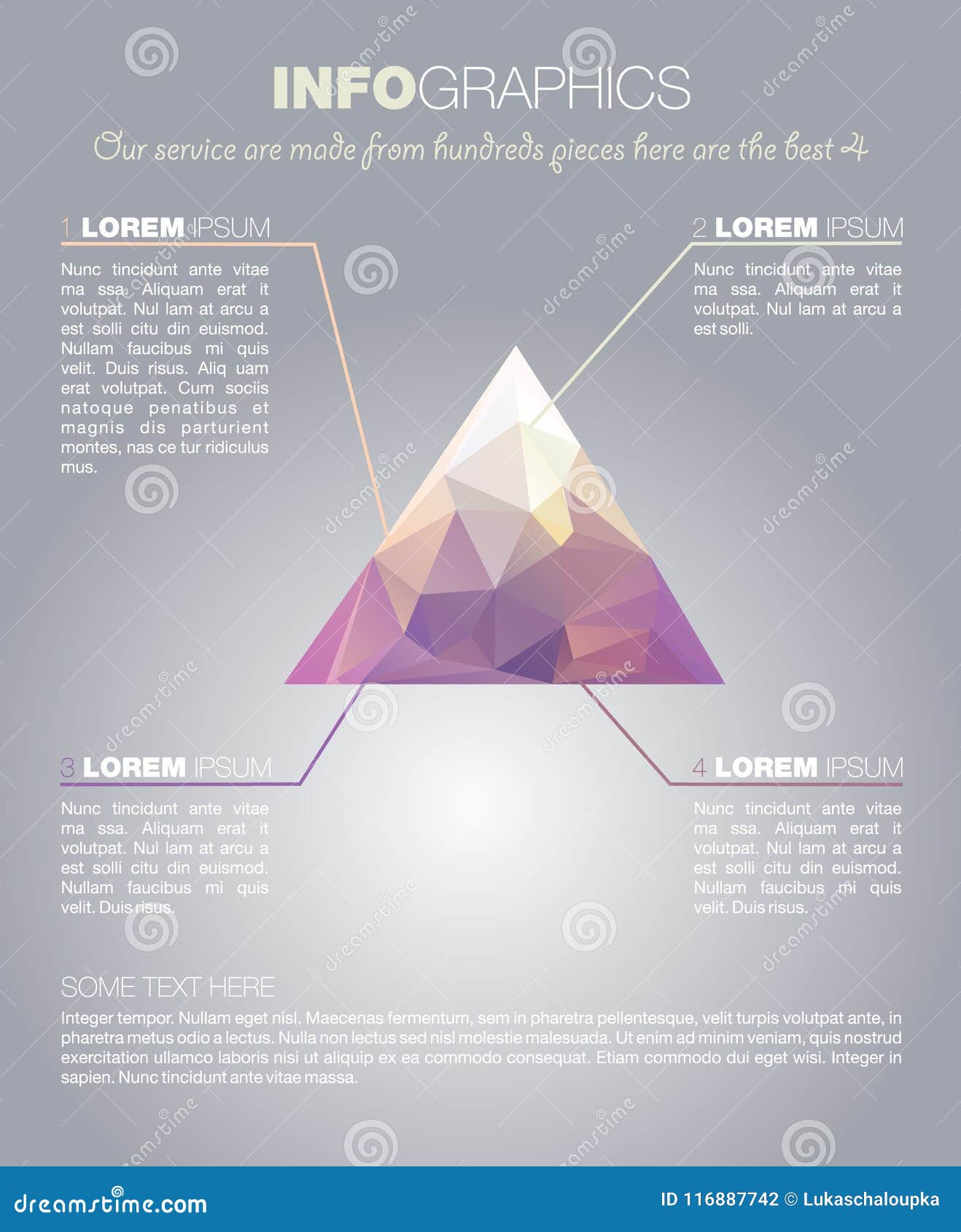 Infographics with Polygon in Triangle Stock Illustration - Illustration ...