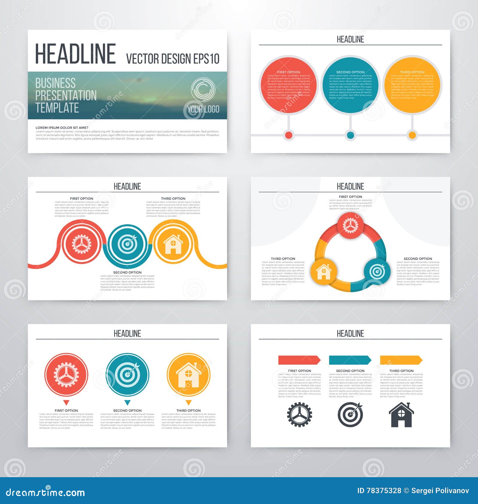 Infographics Presentation Template Flat Design Stock Vector ...