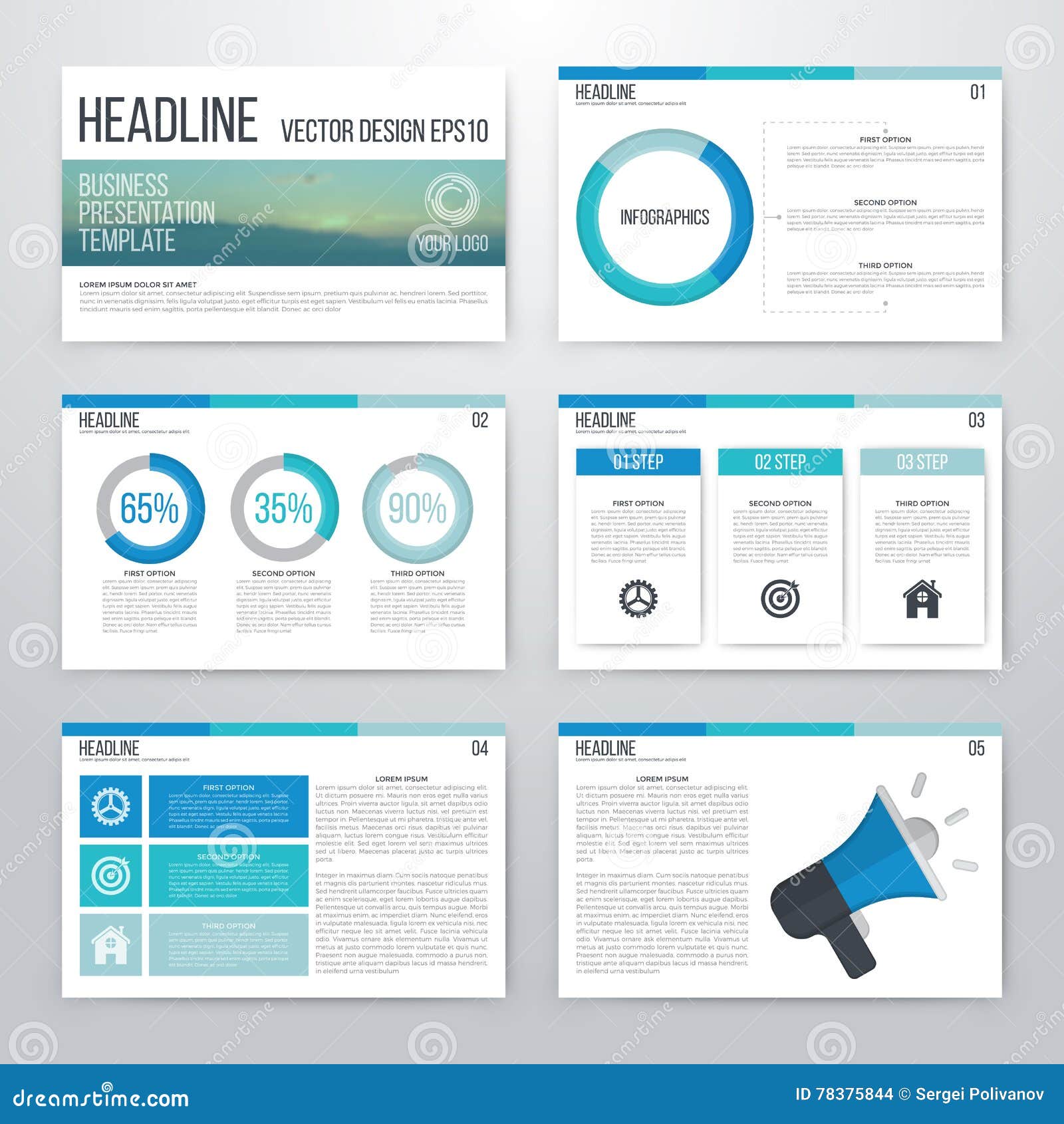 Infographics Presentation Template Flat Design Stock Vector ...