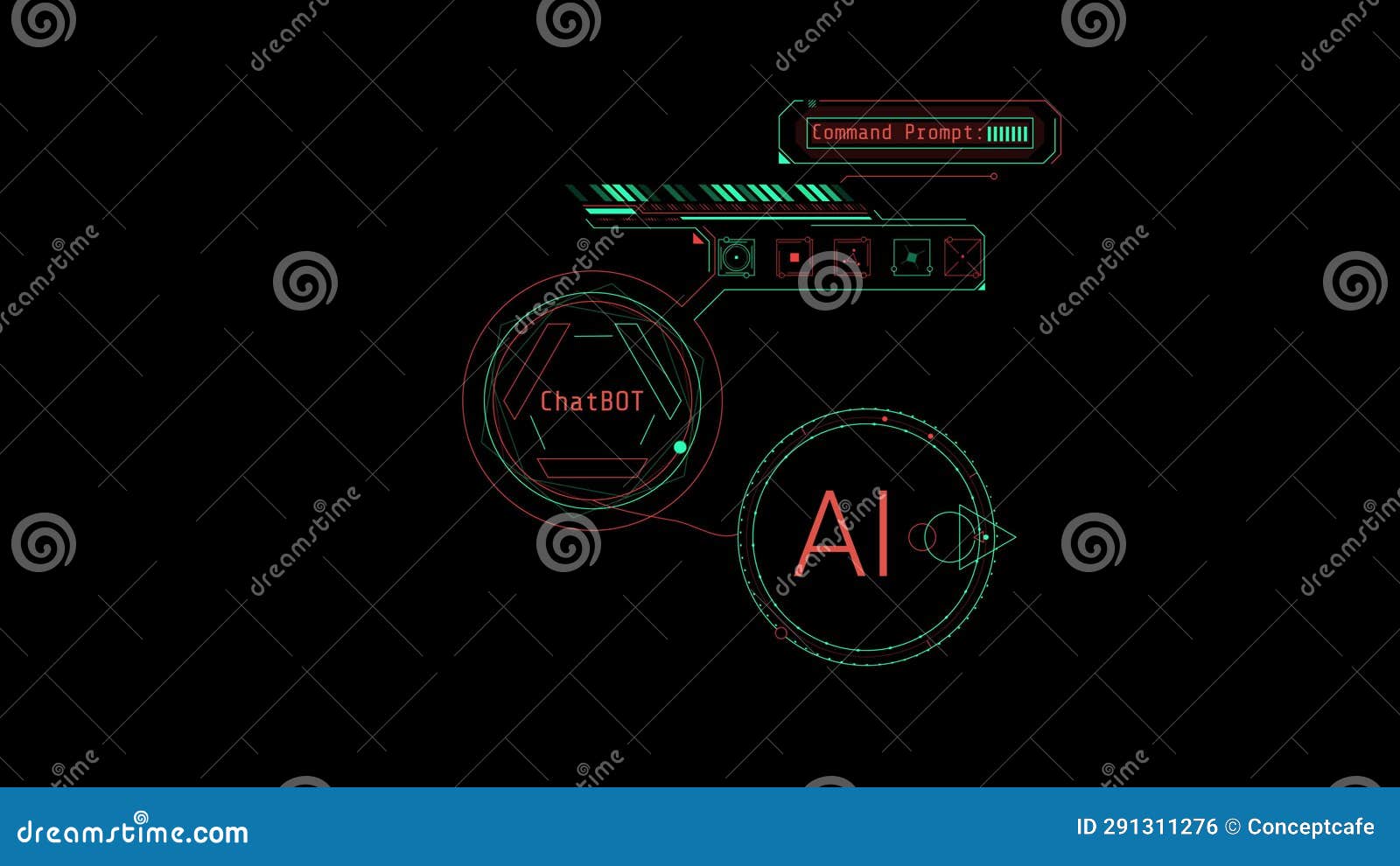 Infographics of Processing Requests by AI on Alpha Channel. Stock ...