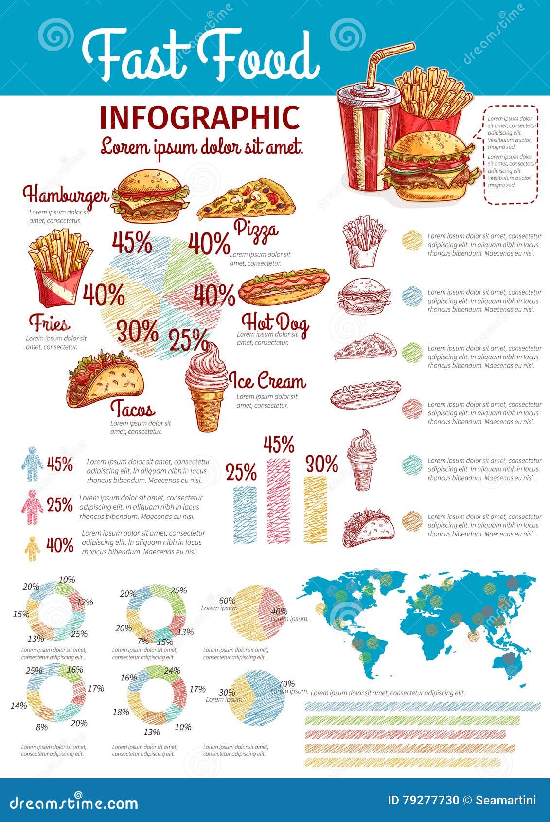 Infographics Rapide De Consommation Alimentaire Illustration de Vecteur ...