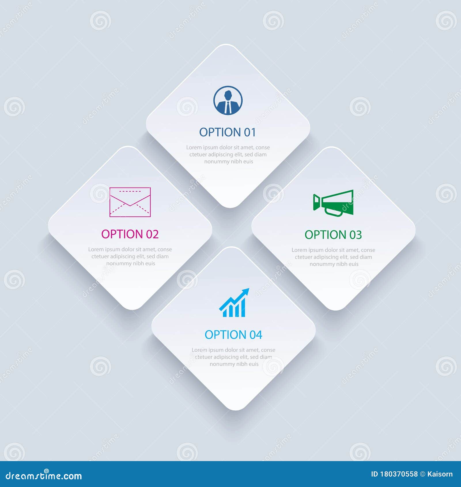 4 Infographics Rectangle Paper Index with Data Template. Vector ...