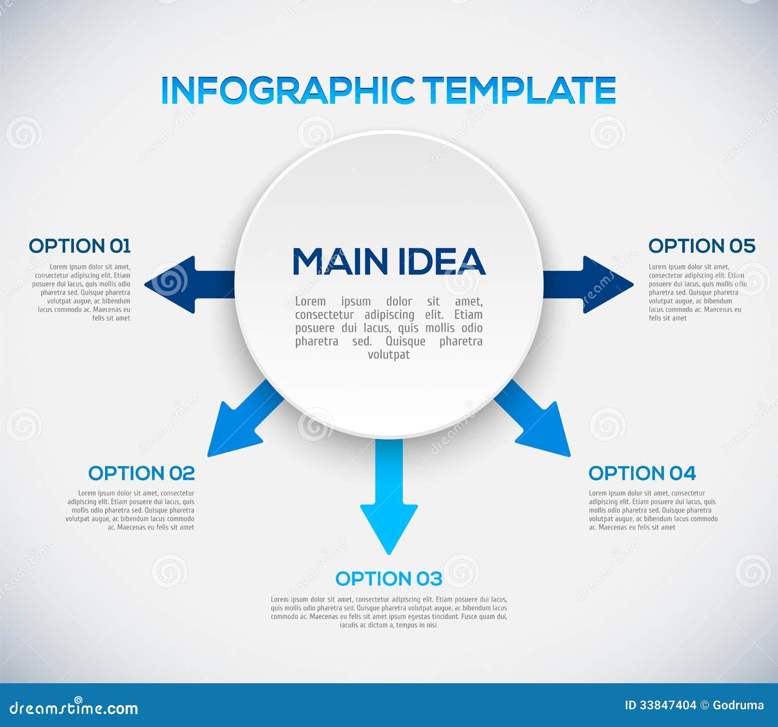 Infographics-Schablone Mit Pfeilen Und Kreis 3D. Vektor Abbildung ...