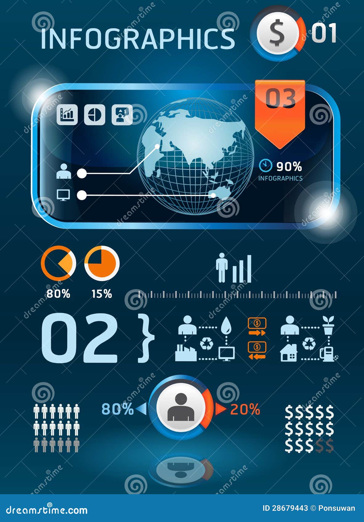 Infographics Set And Information Technology Stock Photos - Image: 28679443