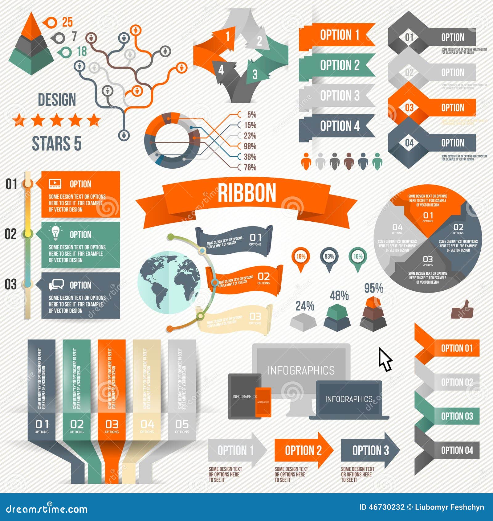 Elements Infographics, Diagram With Pixel Cursors Of Arrow And ... Elements Infographics, Diagram With Pixel Cursors Of Arrow And ...