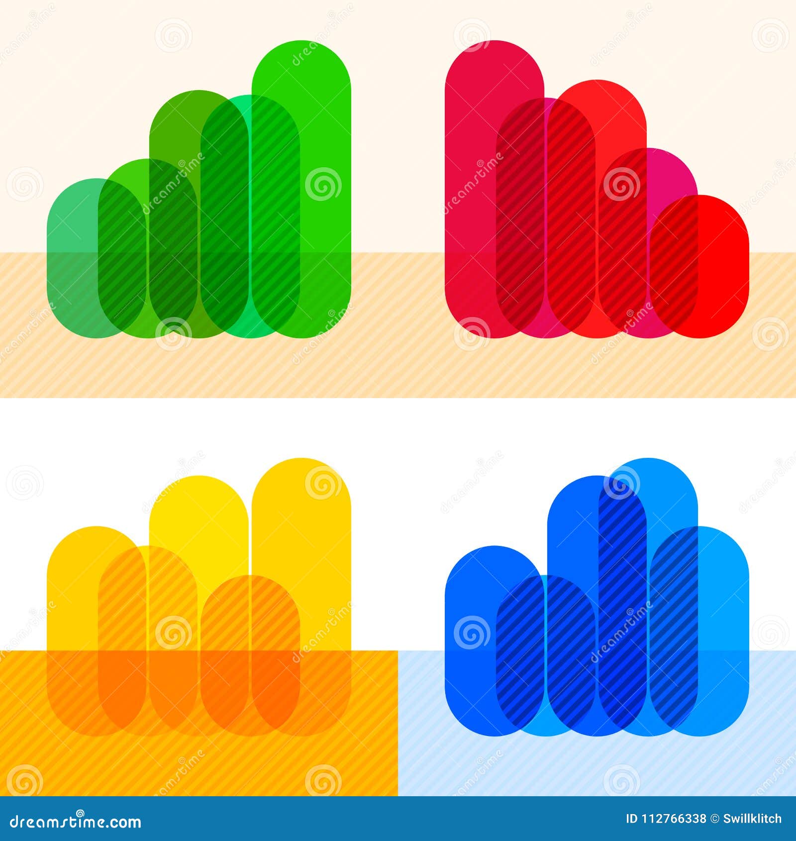 Infographics Set with Overlapping Bars Stock Vector - Illustration of ...