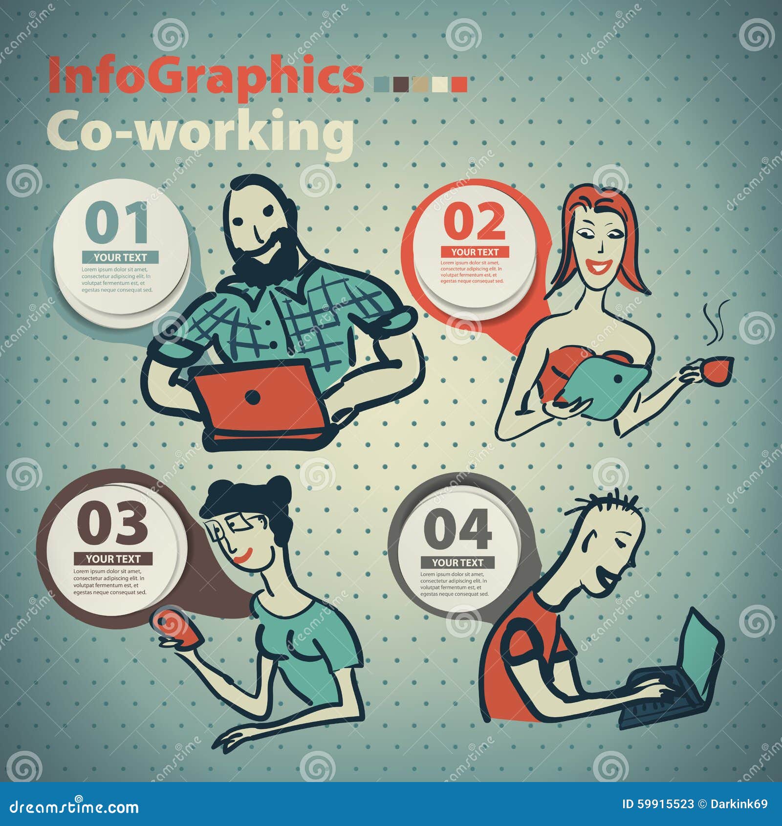 Infographics Set in the Style of a Sketch of the Global Internet Stock ...